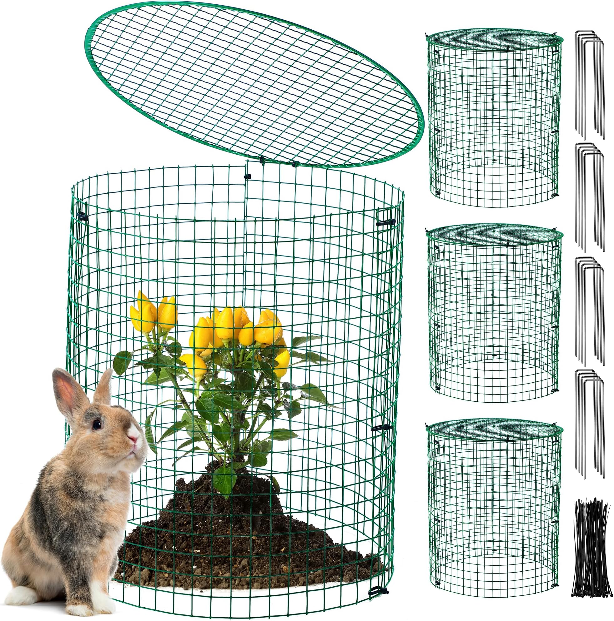Amazon.com : Chicken Wire Plant Protectors Covers with Openable Top ...