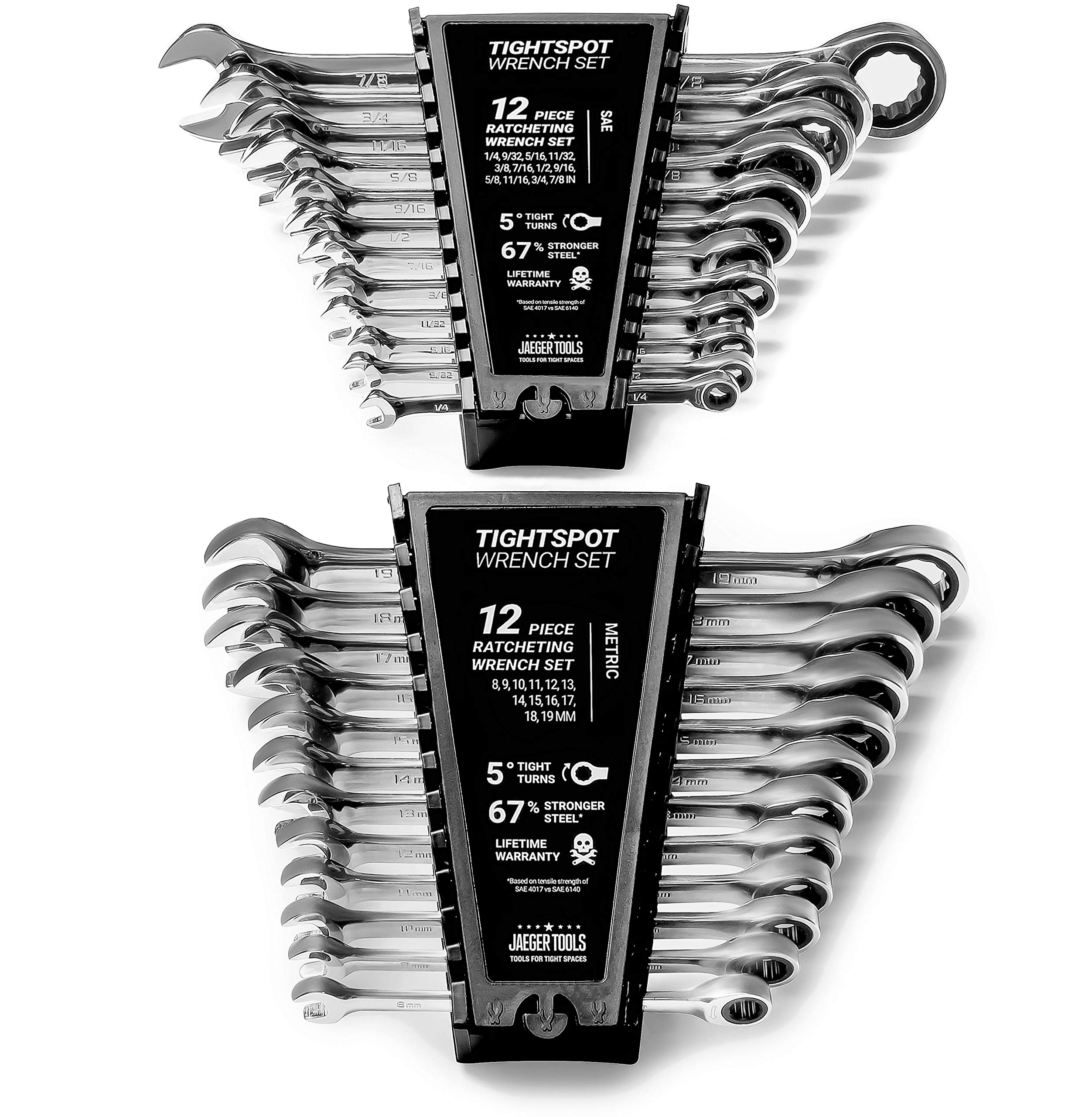 24pc IN MM TIGHTSPOT Ratchet Wrench MASTER SET Inch Metric With