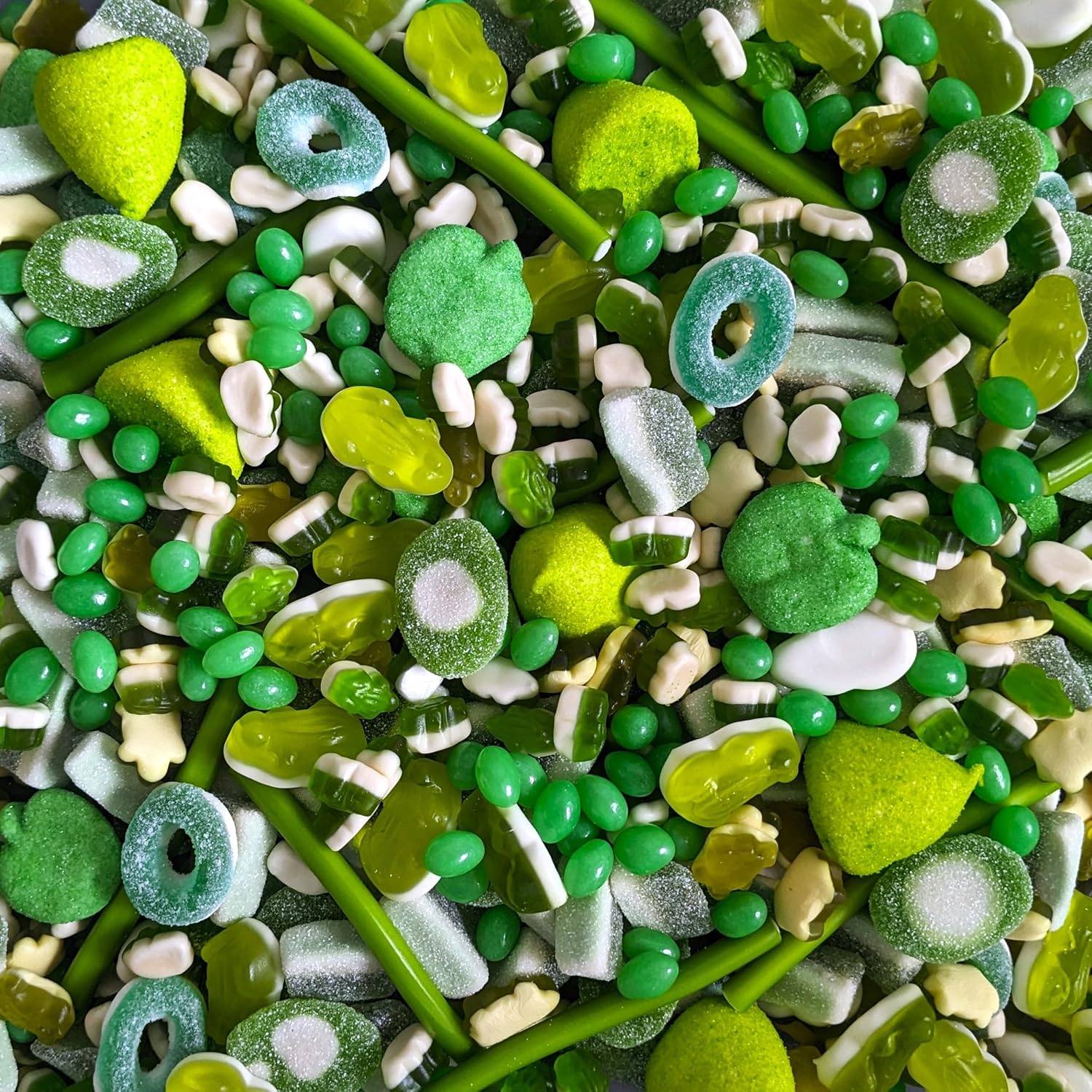 Green Sweet Mix - 750g of Pick and Mix Sweets, Includes Gummy, Jelly ...