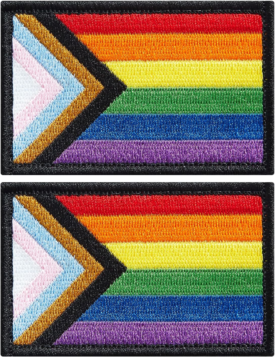 Amazon.com: stidsds 2 Pack Progress Pride Rainbow Flag Patch Gay Flags Embroidered Patches LGBTQ ...