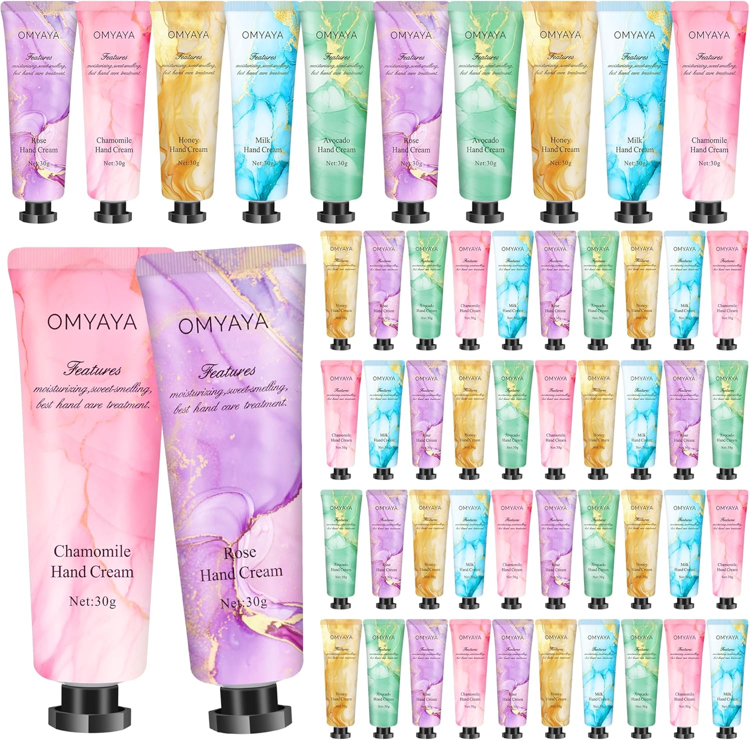 Mini Hand Cream Gift Set 50pcsX30ml, Hand Cream for Very Dry Hands ...
