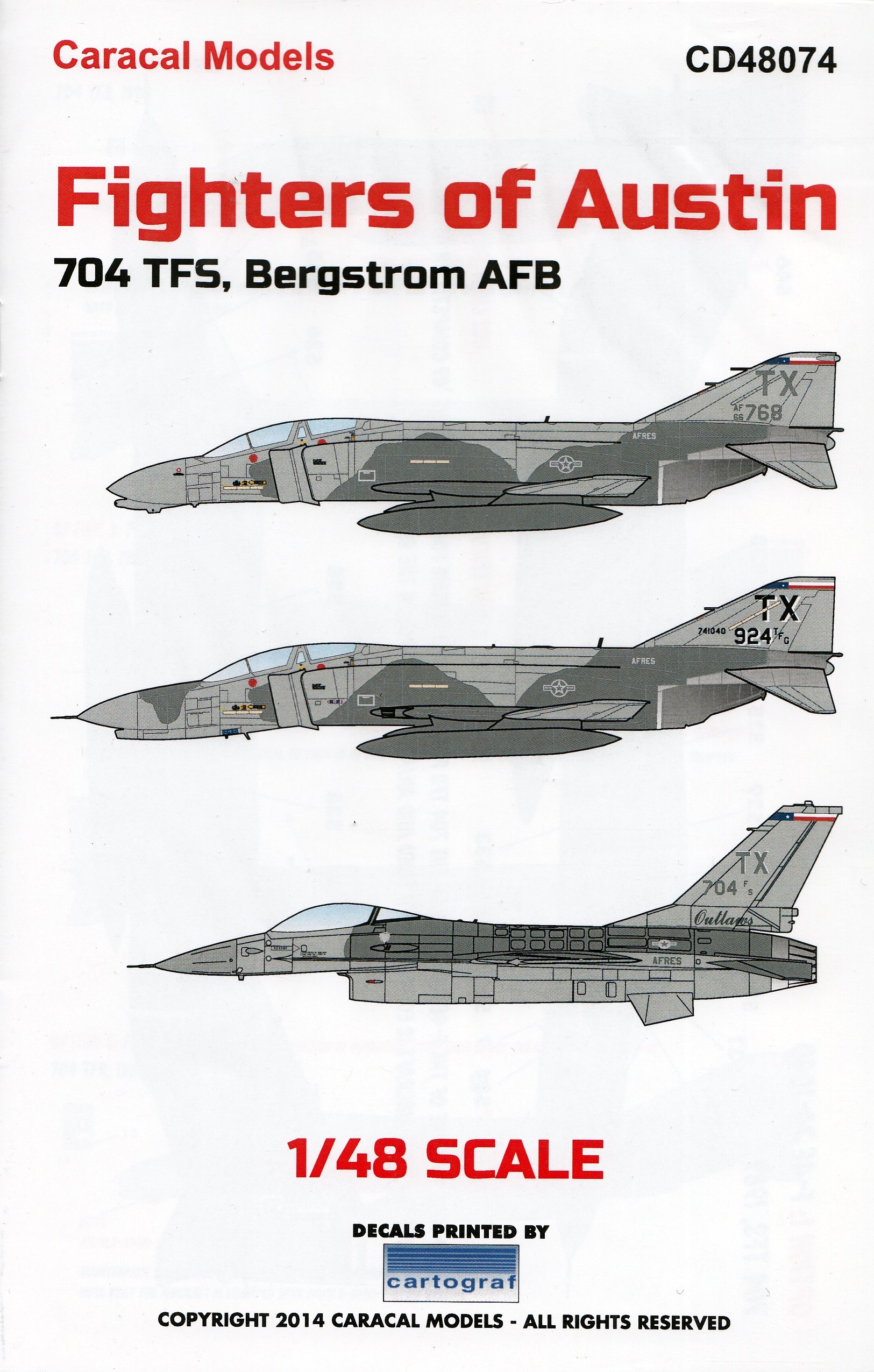 Buy CARCD48074 1:48 Decals - Fighters of Austin 704TFS Bergstrom AFB (F ...
