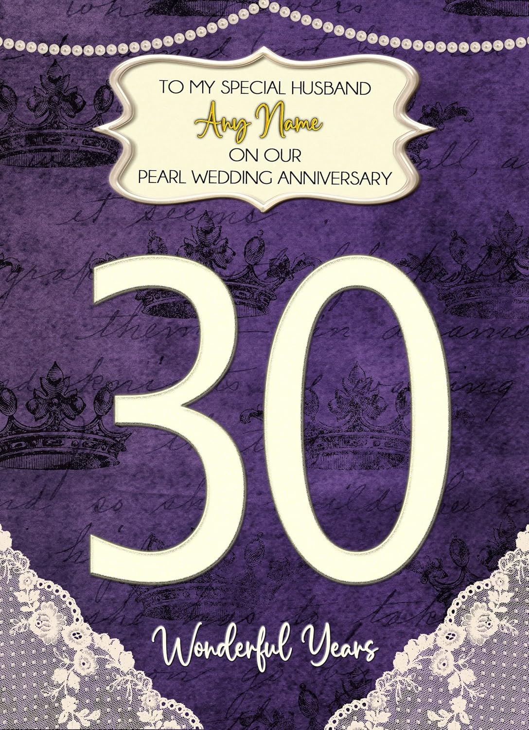 Personalised Pearl 30th Wedding Anniversary Card (for Special Husband) : Amazon.co.uk ...