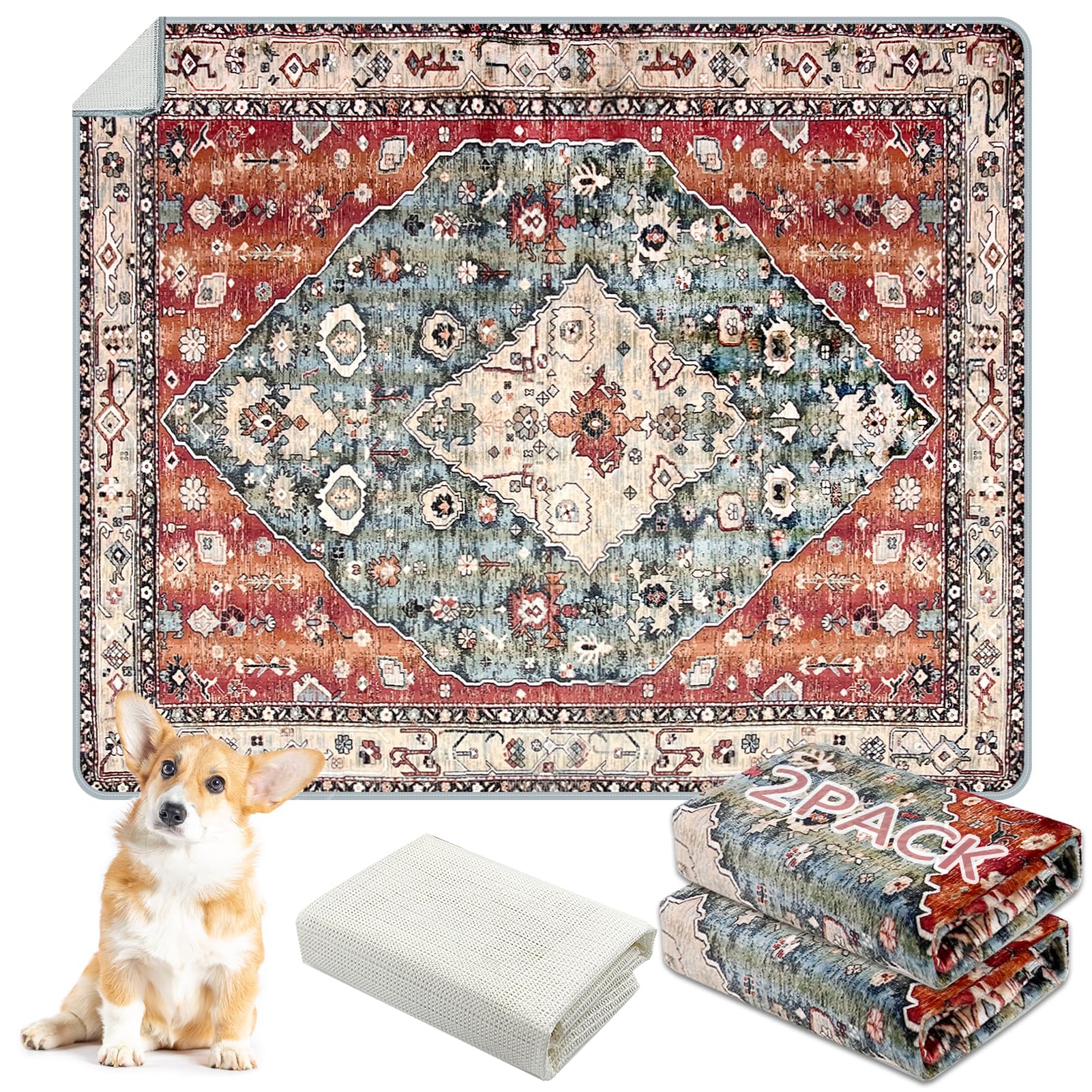 Amazon.com: AIHSUMC Washable Pee Pads for Dogs with Non-Slip Rug Pad ...