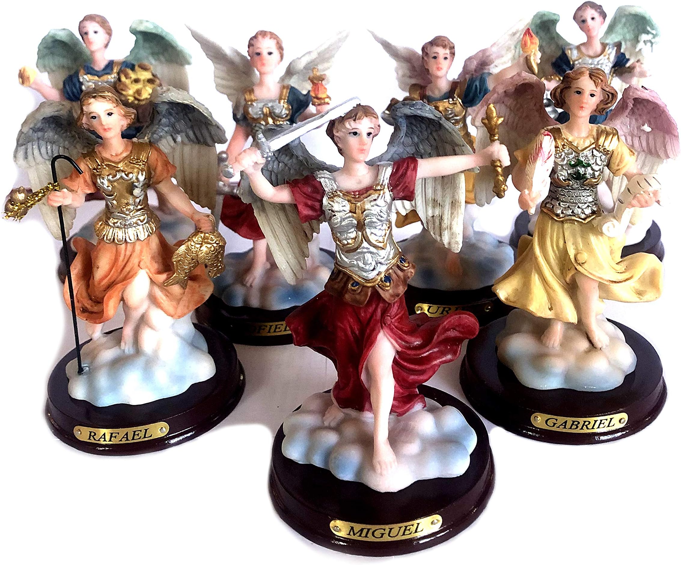 Amazon.com: Juego completo de 7 arcángeles de estatuas religiosas de 4 ...