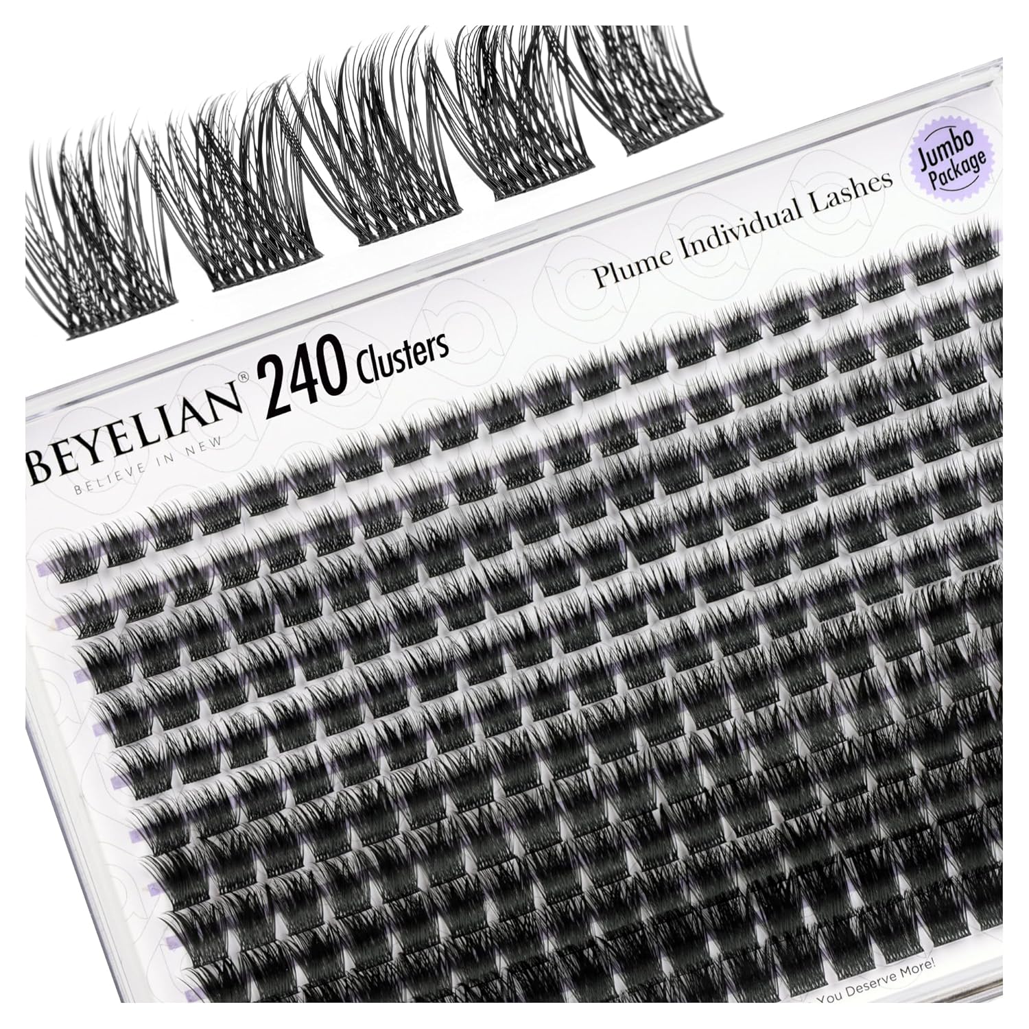 Amazon.com: BEYELIAN Lash Clusters, 240 Pcs 10-16mm D Curl Individual ...