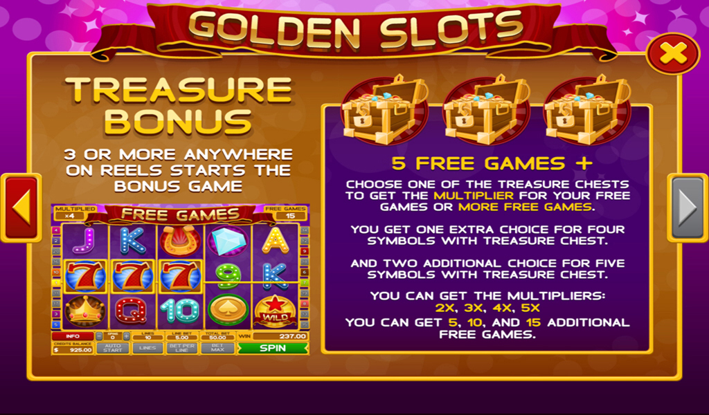 Golden Slots Treasure, a truly authentic slot-machine experience! - App ...
