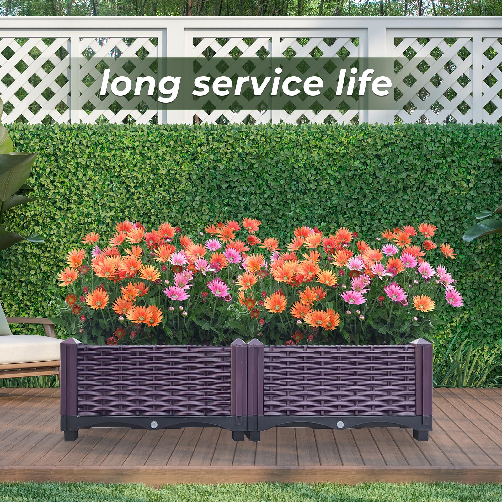 Snapklik.com : Plastic Raised Garden Bed, Set Of 2 Planter Grow Boxes ...