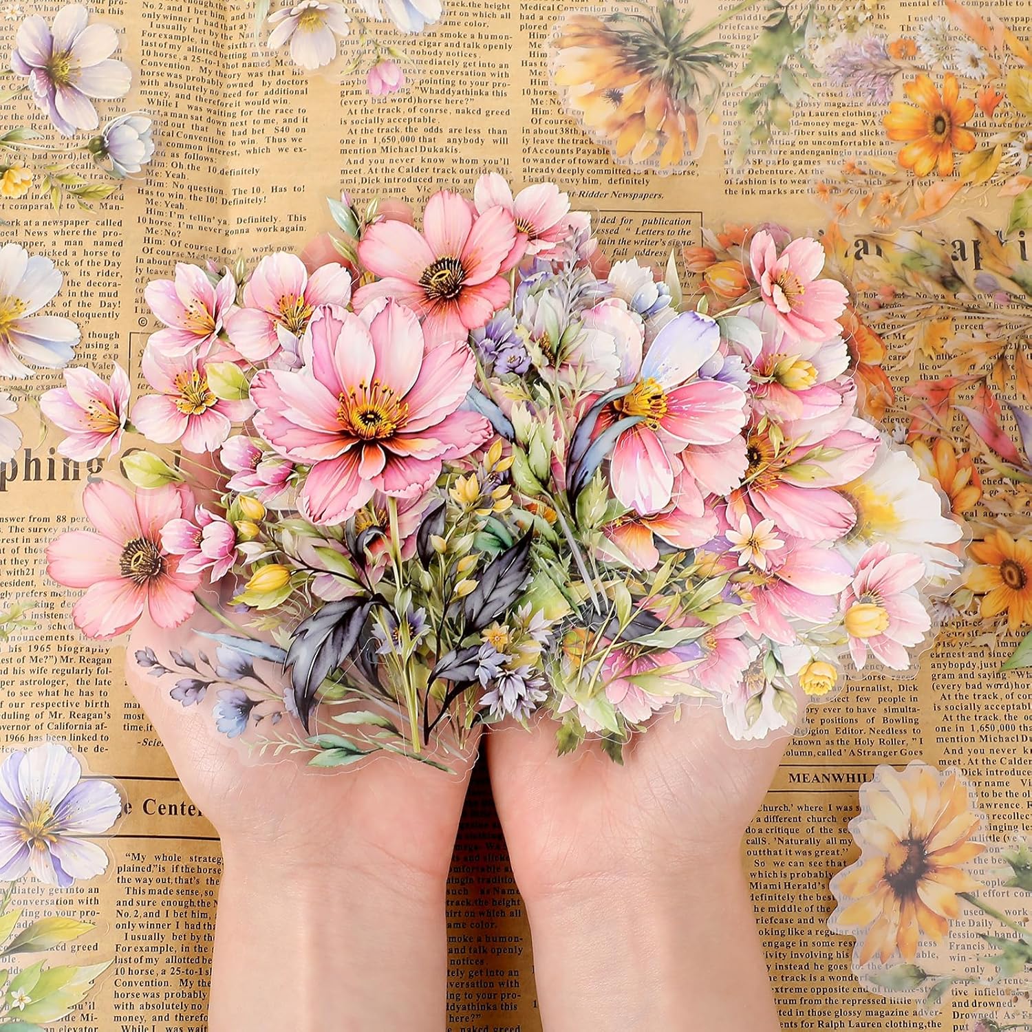 Transparent Flower Stickers for Scrapbooking Nature Floral Stickers ...