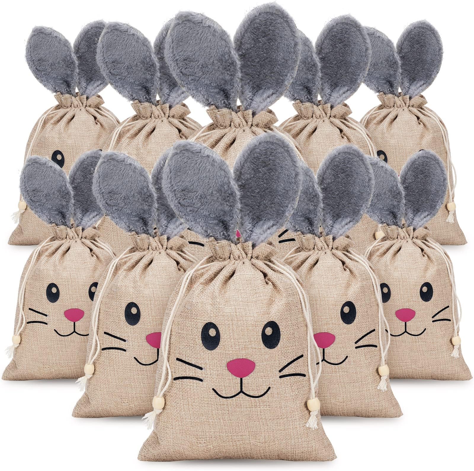 Amazon.com: SiliFine 30 Pcs Easter Bunny Gift Bags with Drawstring ...