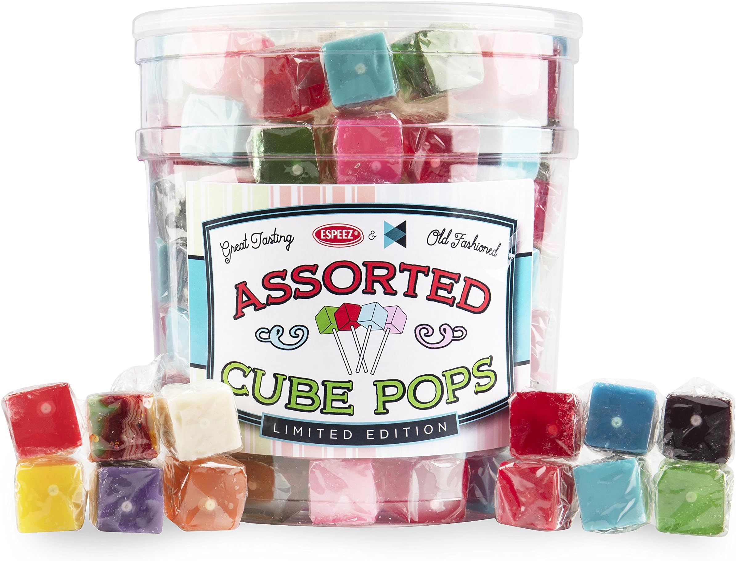 Amazon.com : Hard Candy Cube Lollipop Suckers: Individually Wrapped ...