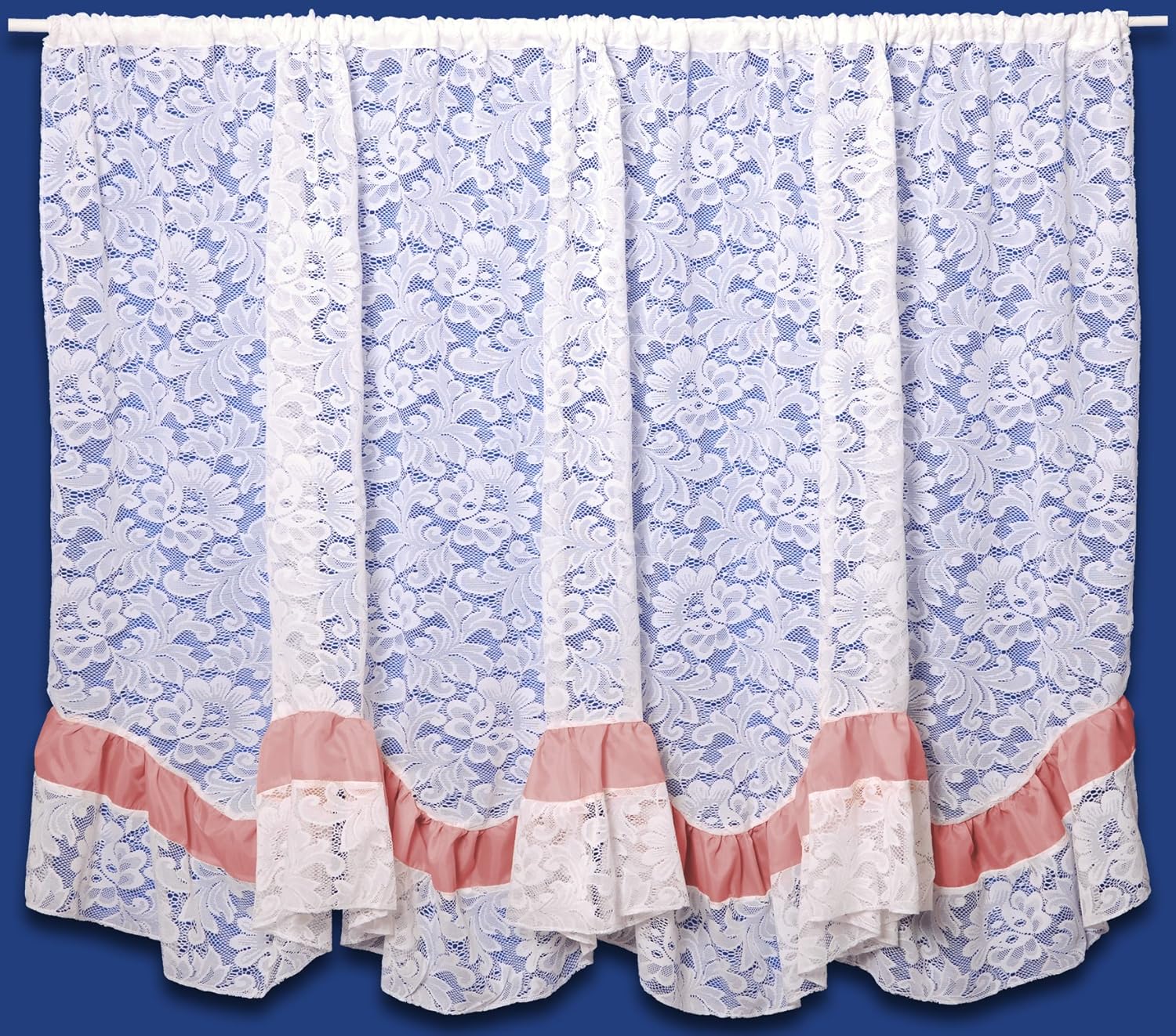 Amazon.com: Rose Romantic Lace Mock Austrian Voile Net Curtain Panels ...