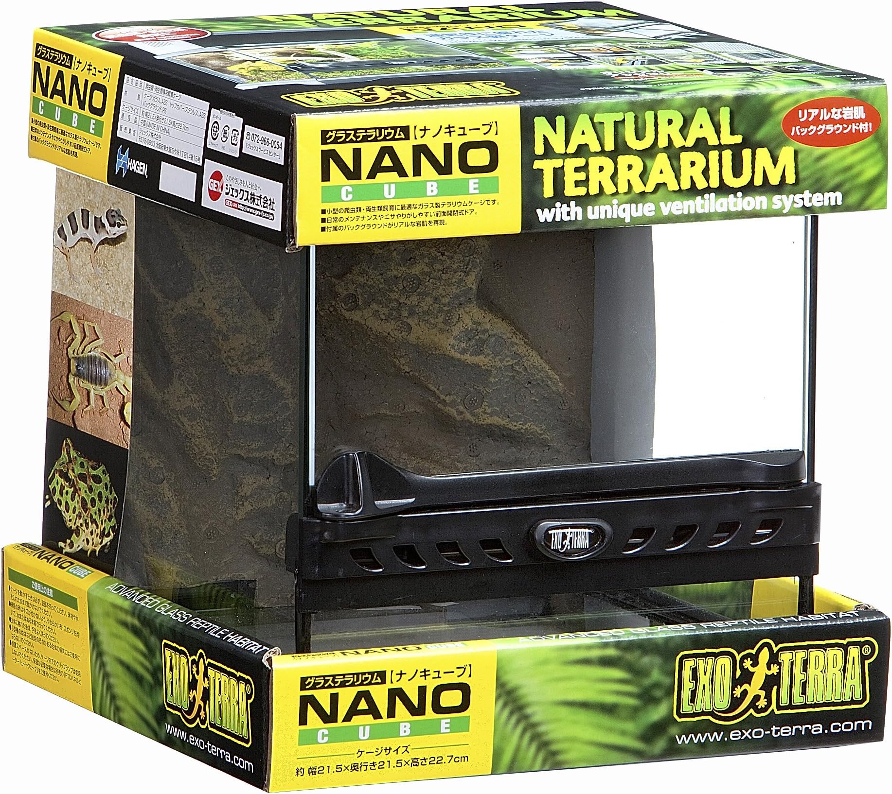 Amazon | GEX EXOTERRA レオパ飼育キット GT3030 爬虫類用ガラスケージ グラステラリウム 7点スターターセット ヒーター付き W31.5×D31.5×H33cm 透明 ...