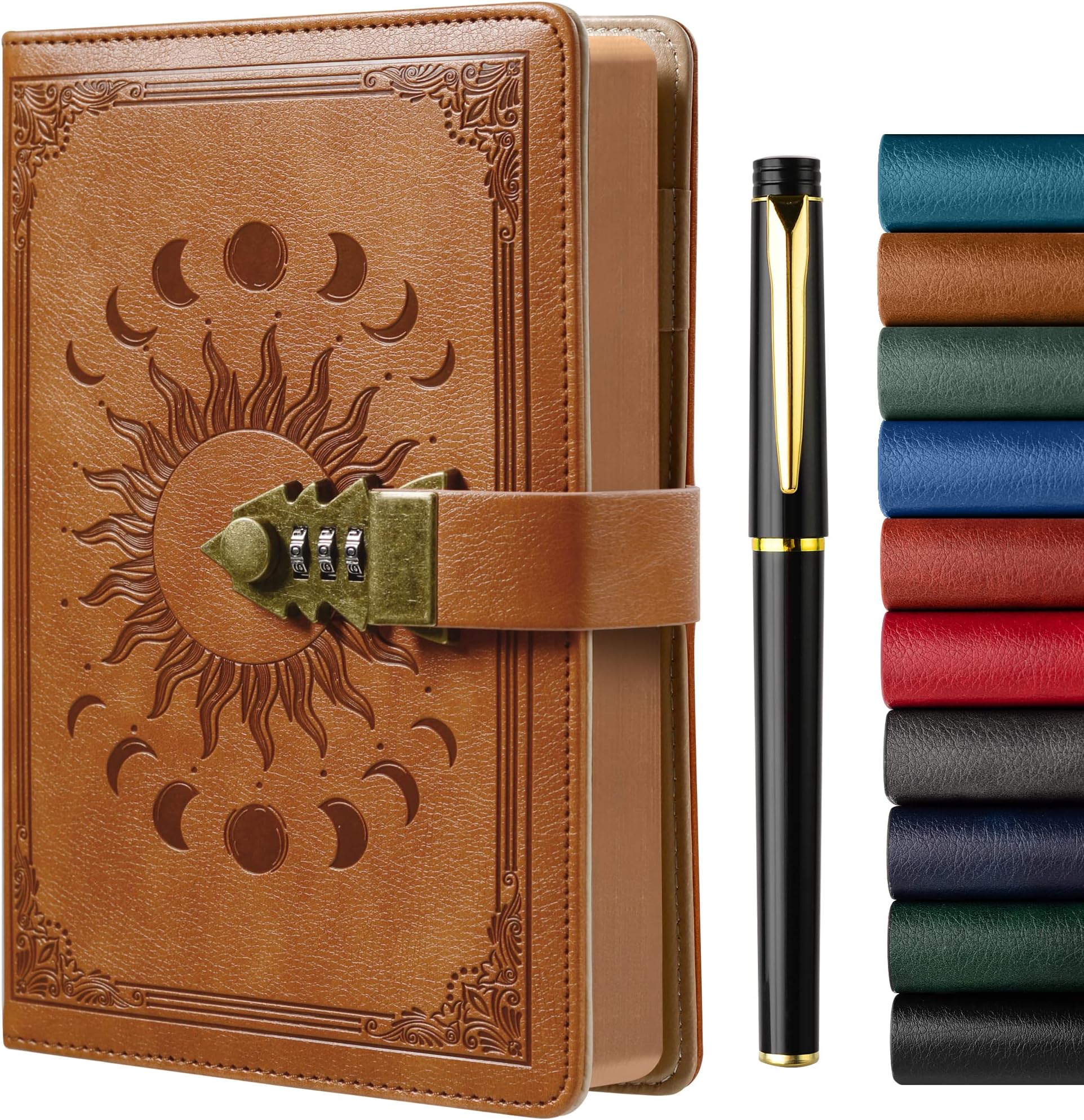 Amazon.com : ZXHQ Lockable Diary for Women & Men, A5 Ruled 240 Pages PU ...