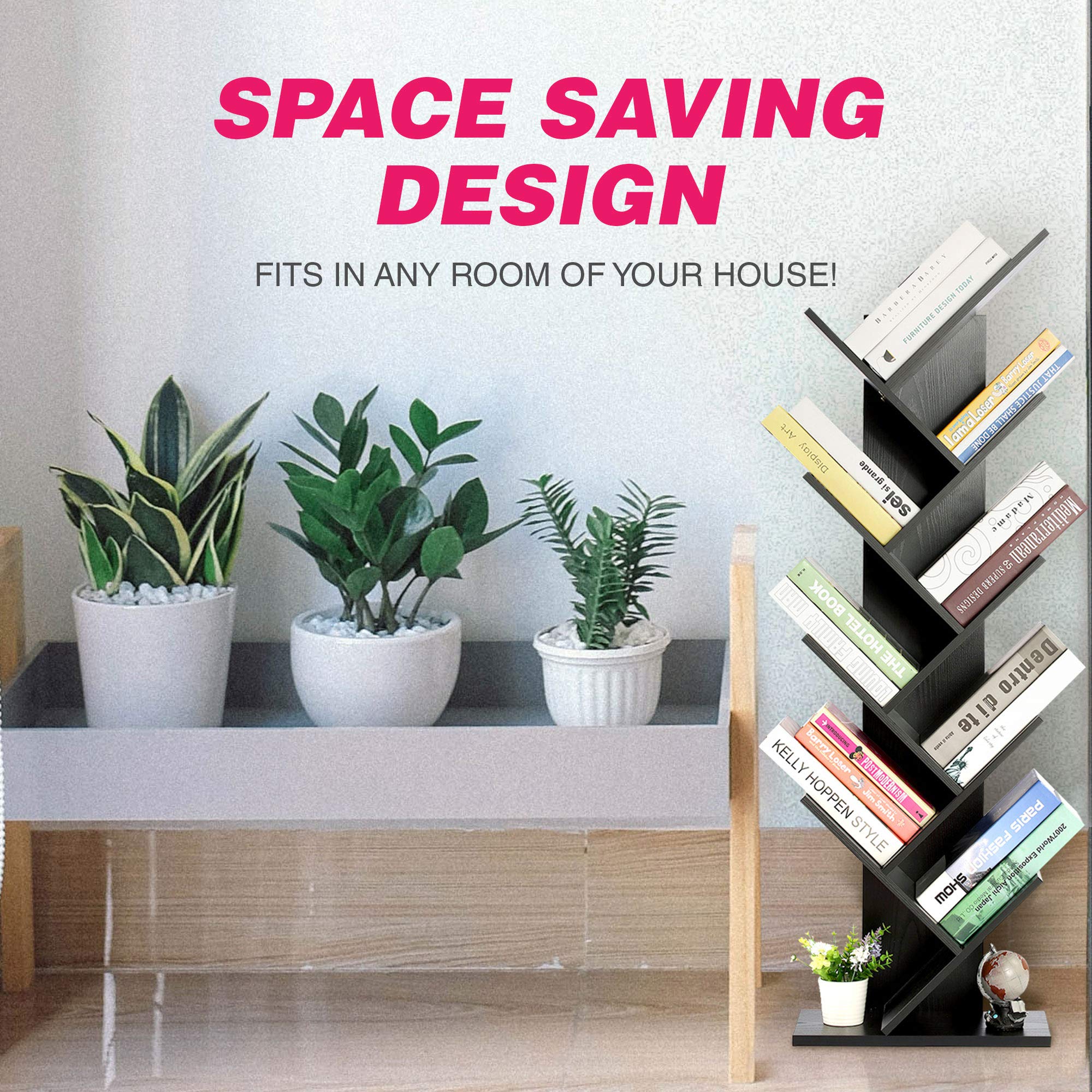 Berry Ave 9-Tier Tree Bookshelf - Unique Bookshelf for Books, Magazines ...