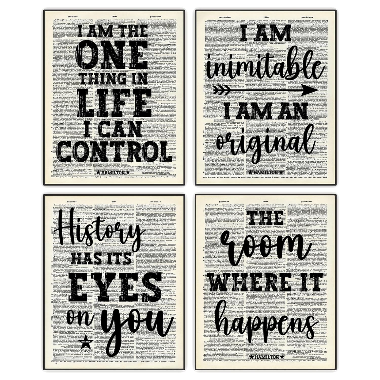 Amazon.com: 4PCS Motivational Quotes Print Set - Gift for Lin-Manuel ...