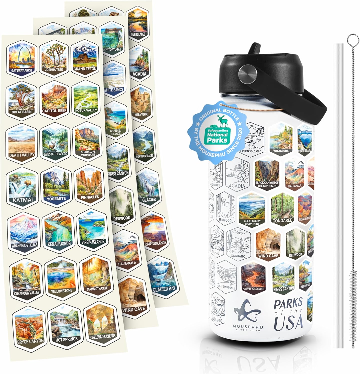 Amazon.com: Mousephu National Parks Vacuum Sealed Stainless Steel Water ...