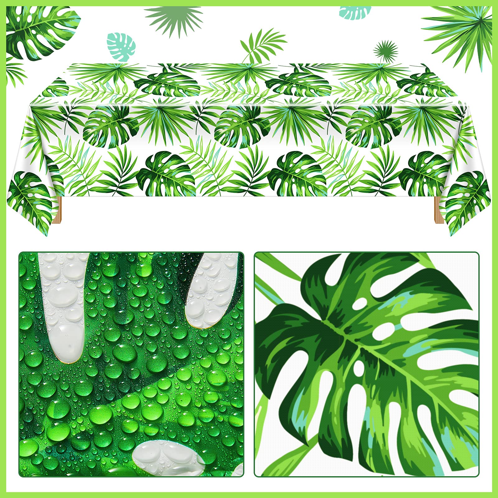 Snapklik.com : 2 Pieces Palm Leaf Table Covers Hawaii Green Leaves ...