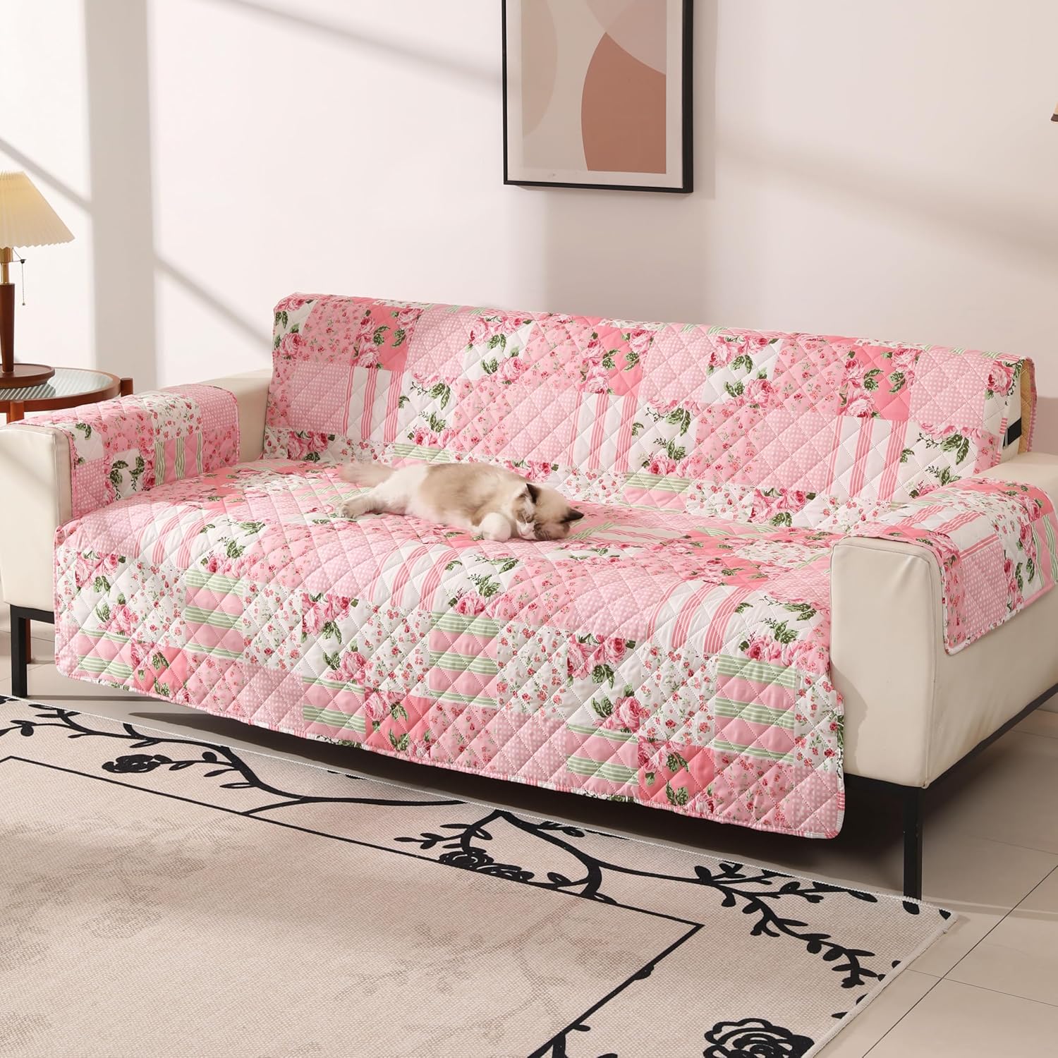 Amazon.com: Skidproof Sofa Cover-Floral Sofa Slipcover with Elastic ...
