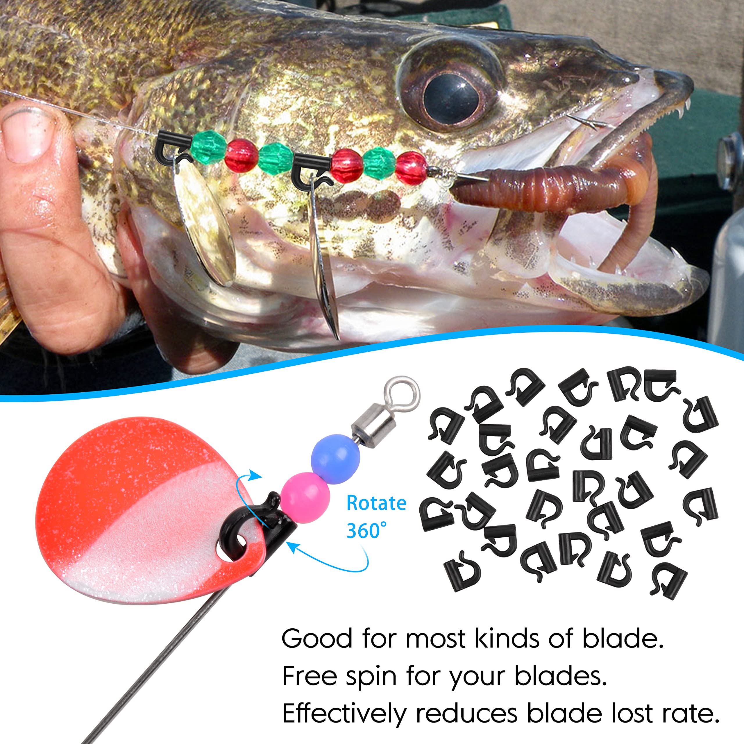 Snapklik.com : Quick Change Spinner Clevis - 100pcs Fishing Plastic ...