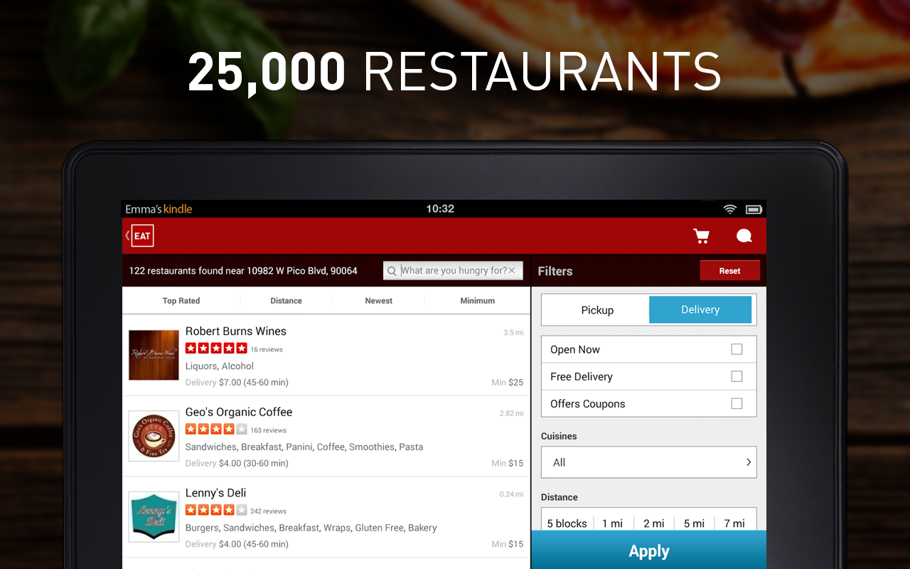 EAT24 Food Delivery & Takeout - App on Amazon Appstore