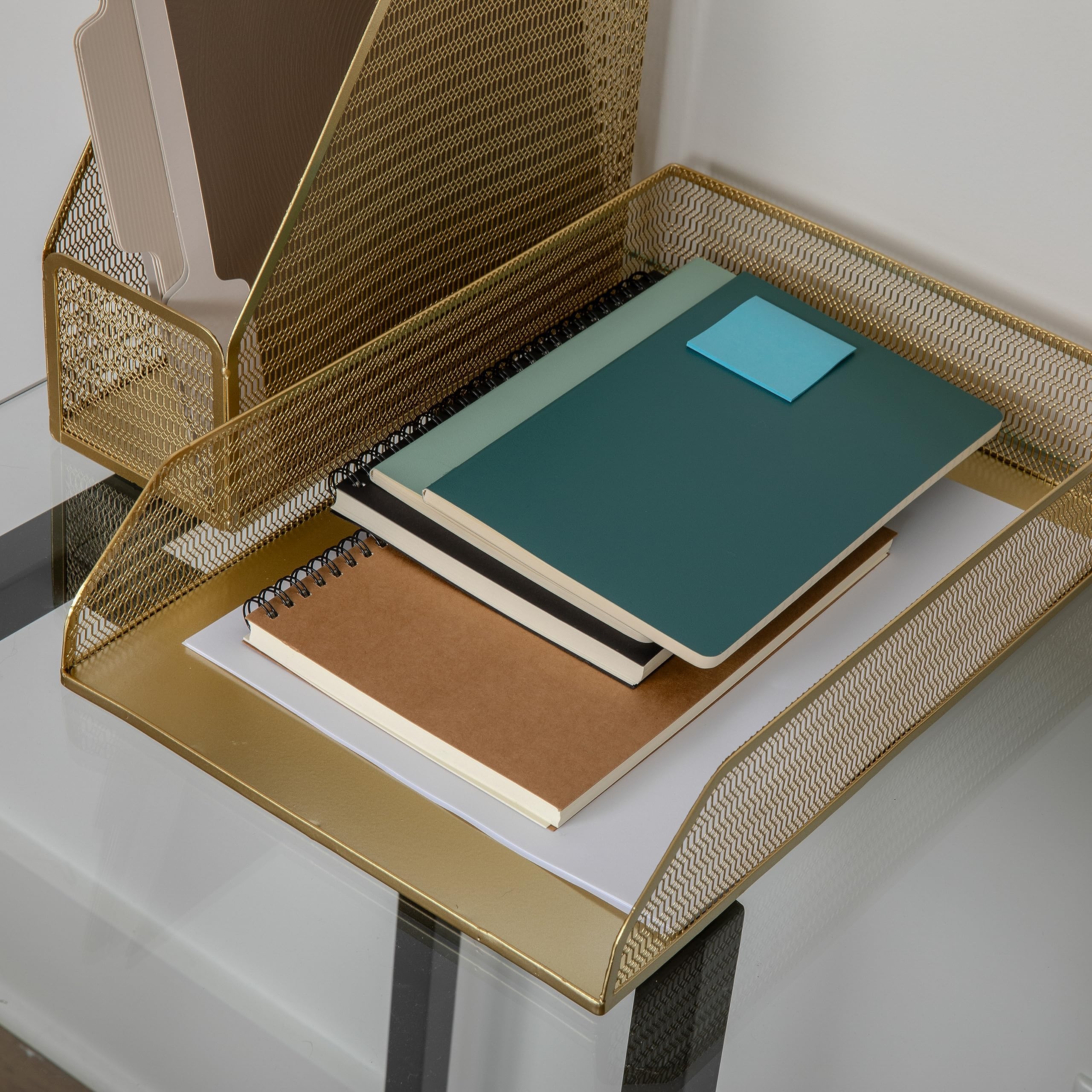 Amazon.com: Superbpag Set of 2 Office Supplies Metal Stackable Document ...