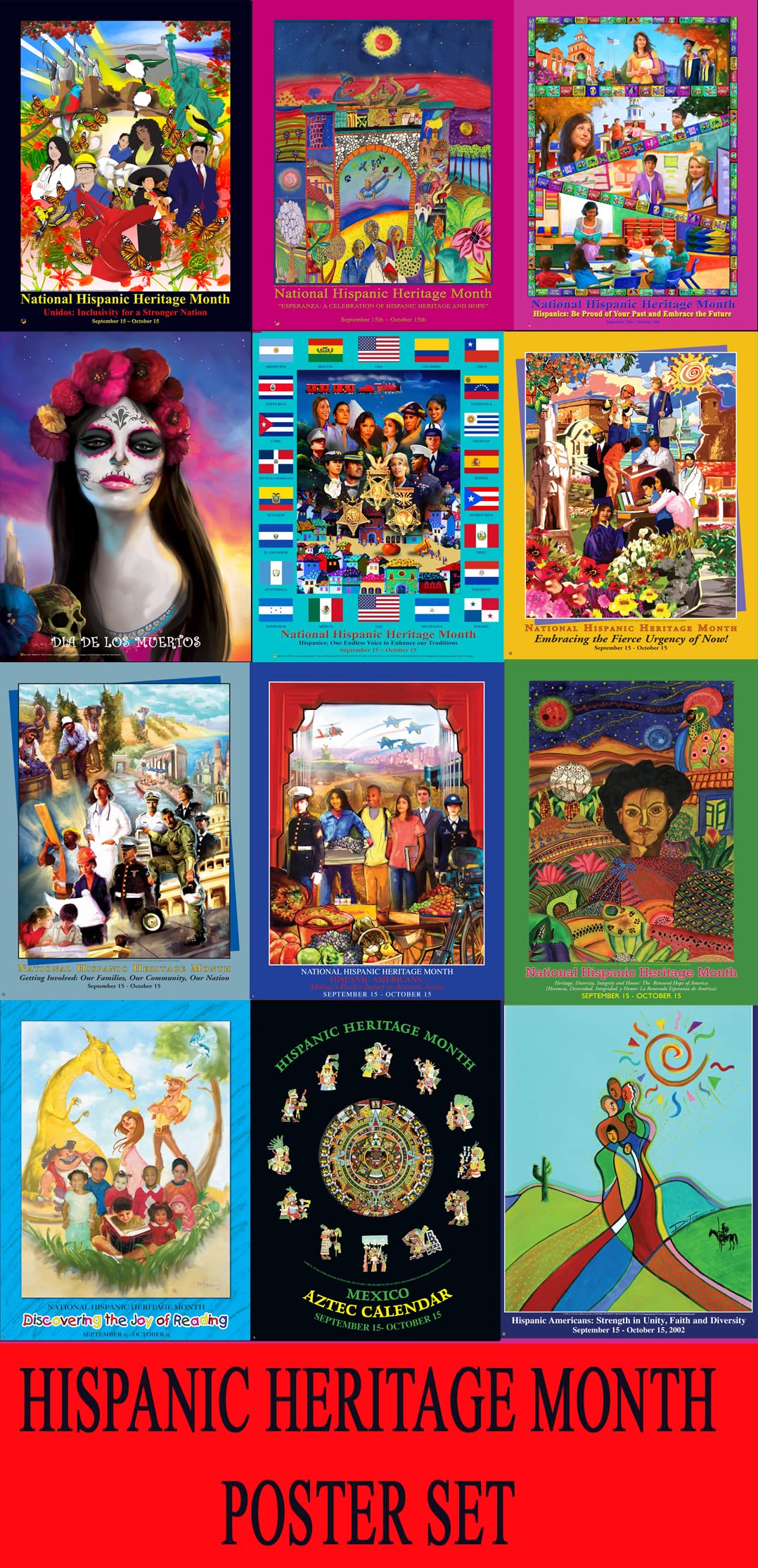 Amazon.com: Hispanic Poster Set - 12 Posters : Toys & Games