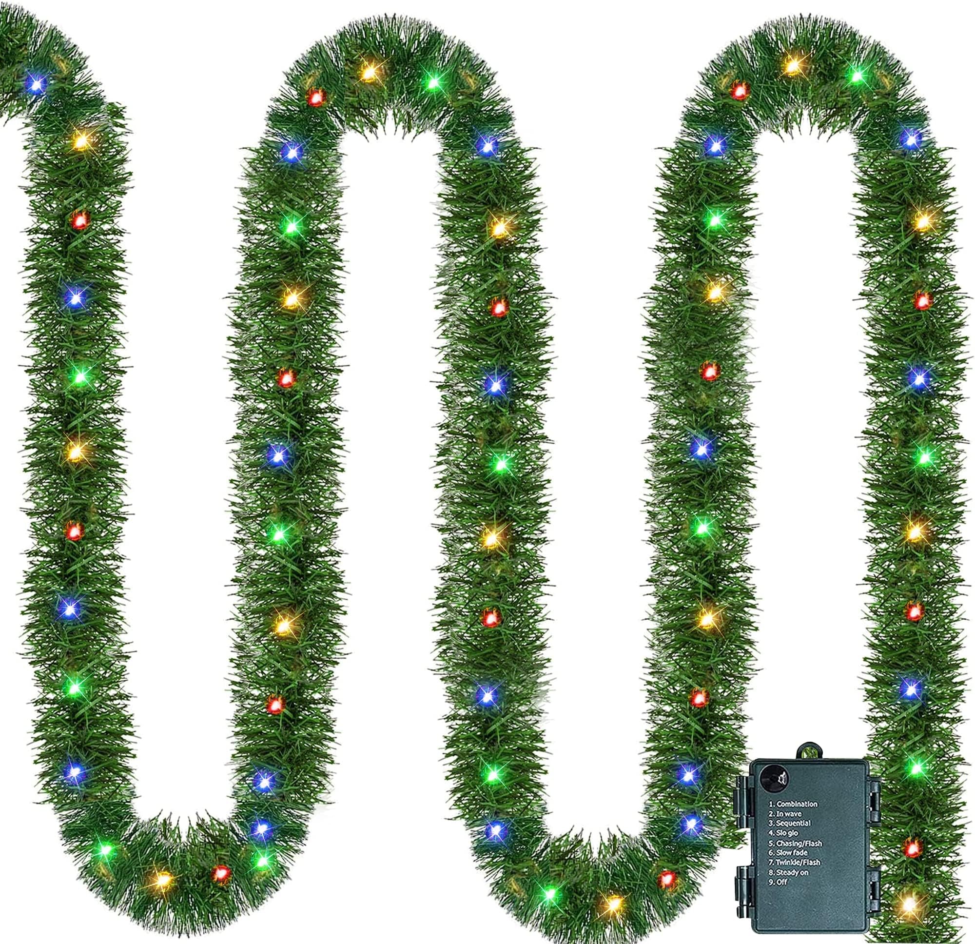 Amazon.com: Brite Star 18-Foot Christmas Garland with Multi Lights ...