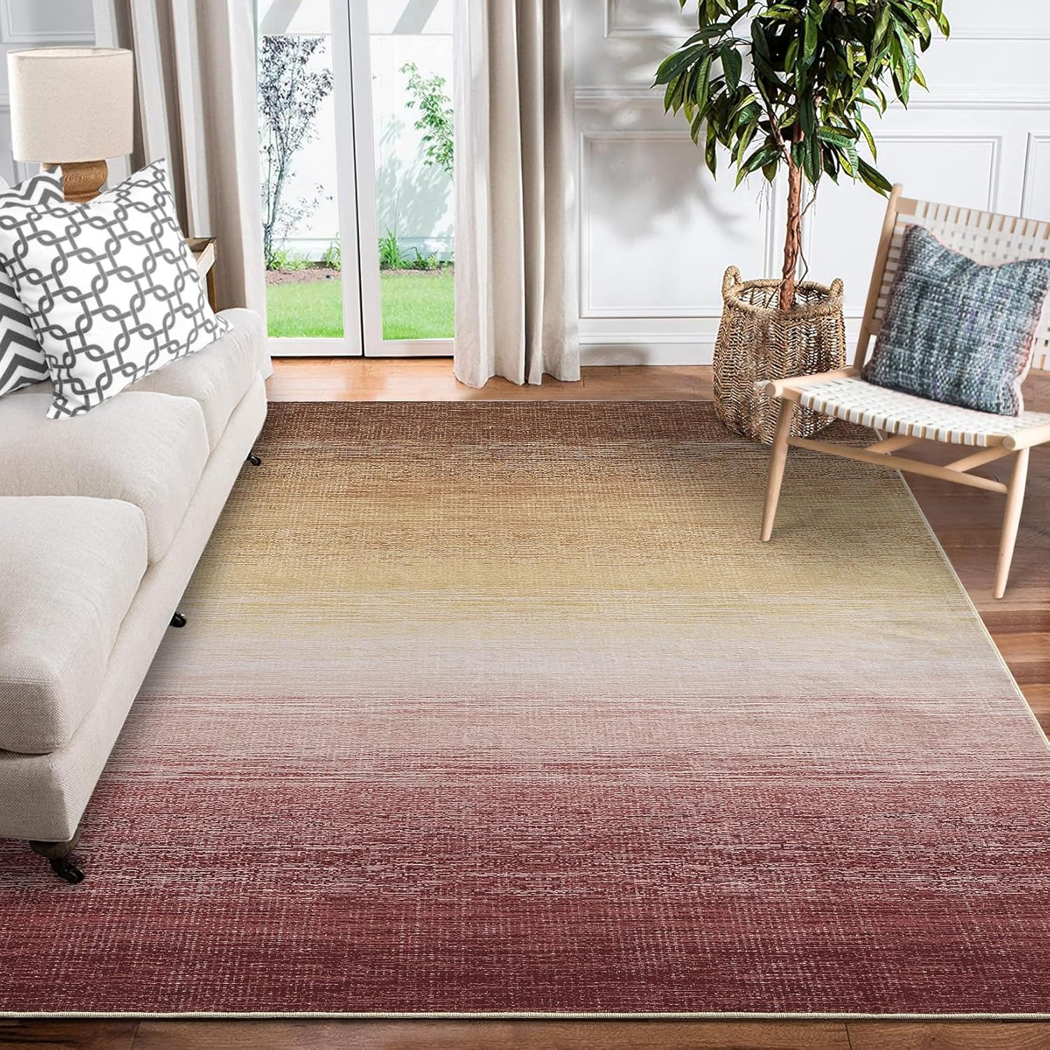 Amazon.com: CAROMIO Washable Rug 5x7 Bedroom Gradient Rug Non Slip ...