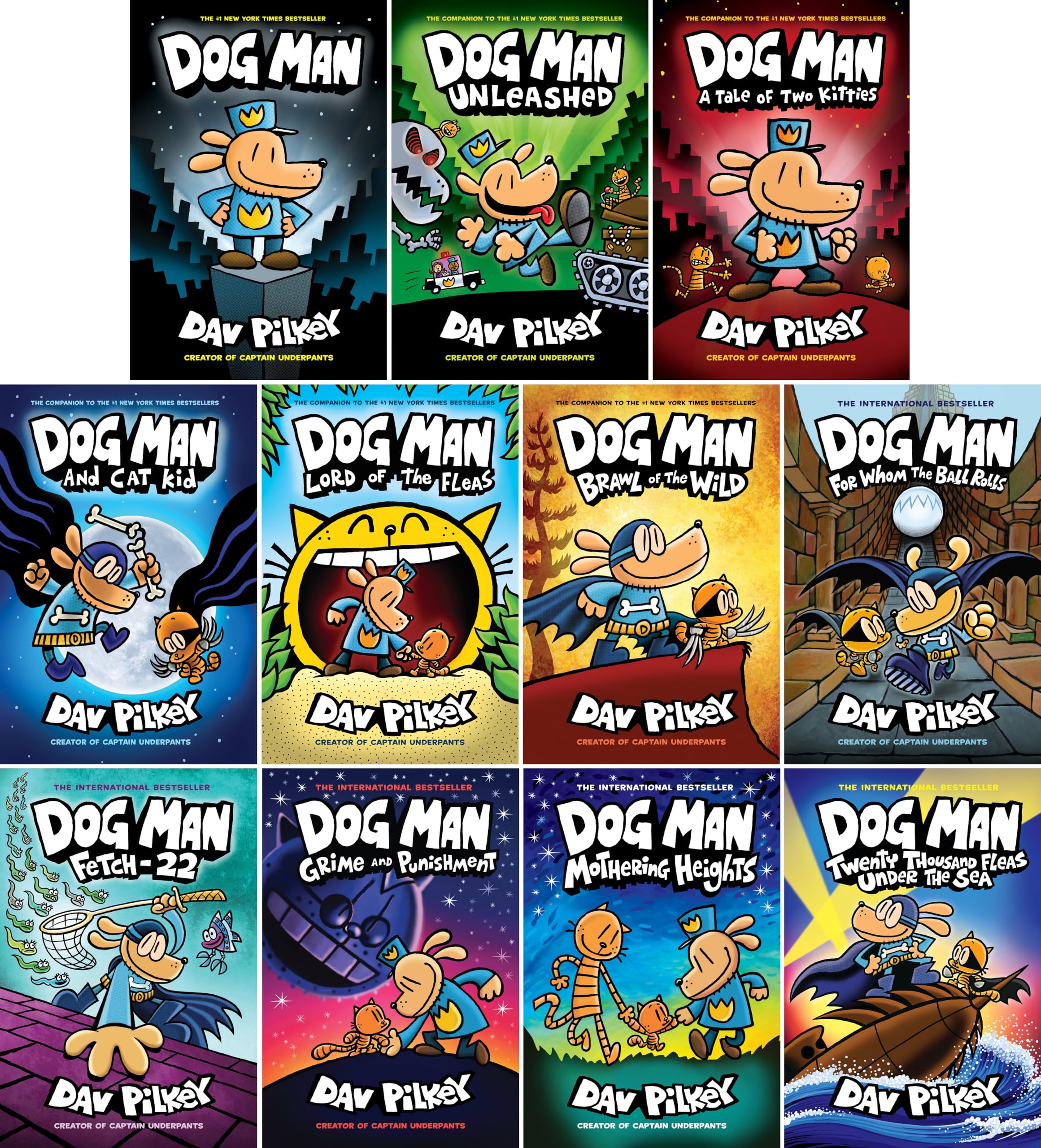 Dog Man Books 1-11 Complete Series Set (11 Books): Dav Pilkey ...