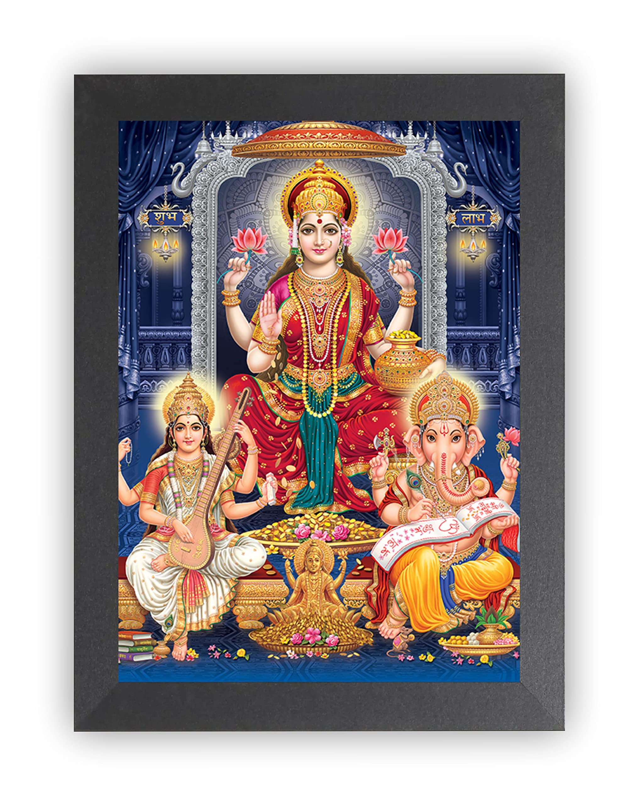 Goddess Lord MAHALakshmi GaneshJI HD Photo Frame, LaxmiJI Photo Frame ...