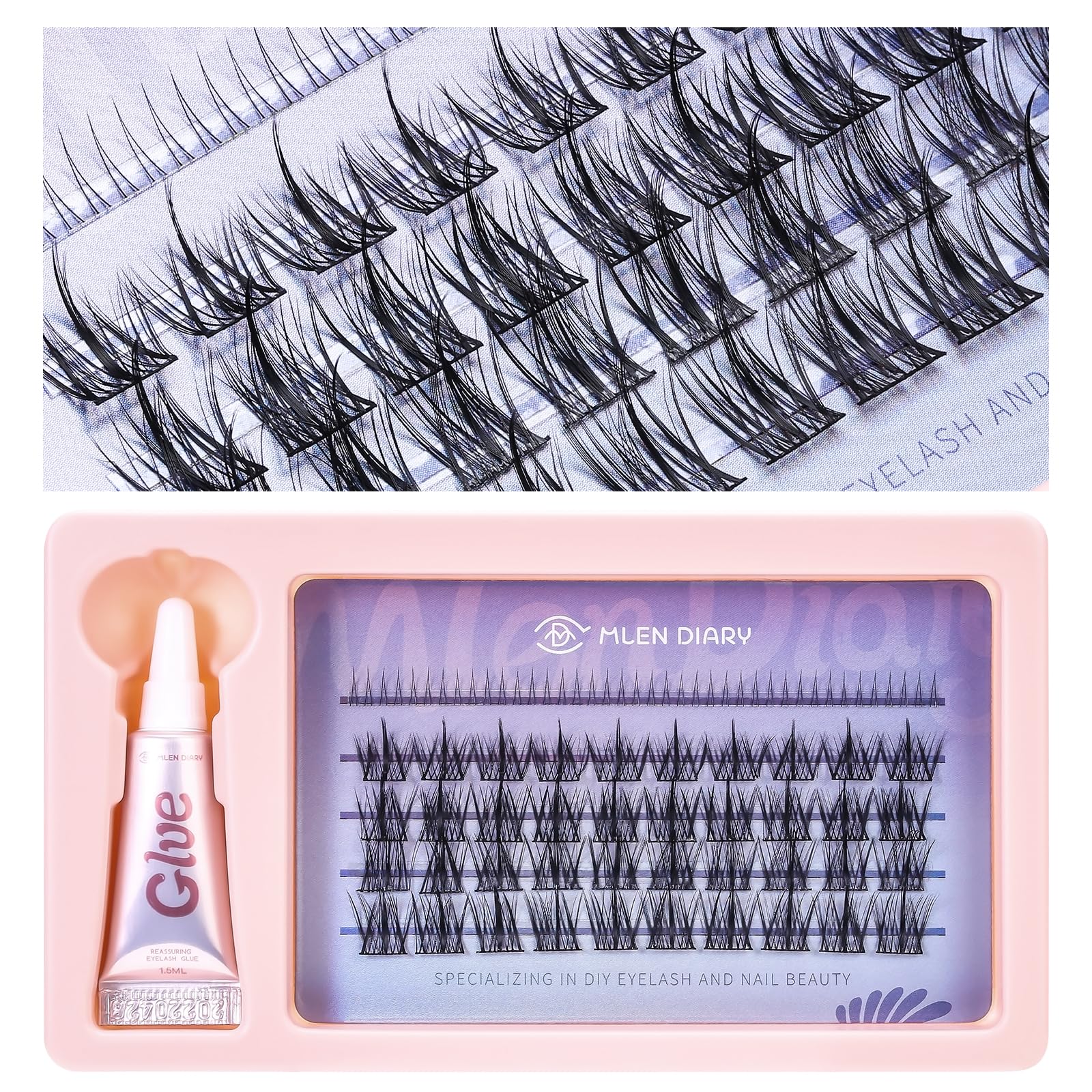 MLEN DIARY Manga Lashes 80 Clusters Lashes D Curl Individual Lashes ...