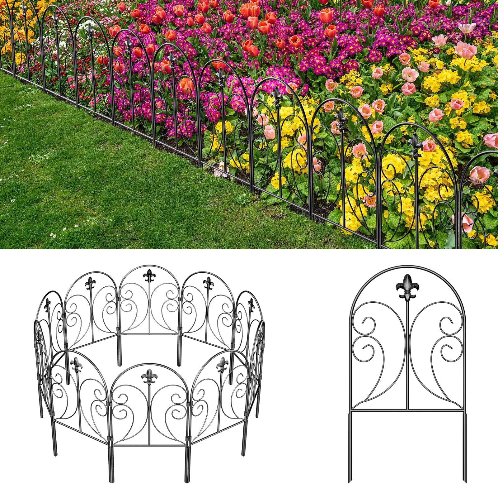 Amazon.com : Esschert Design Garden Fence, 10.257 by 0.546 by 10.725 ...