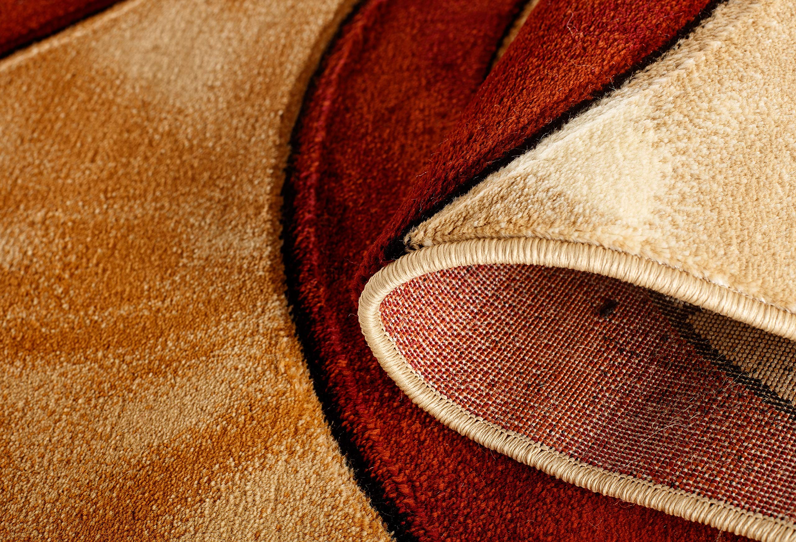 Glory Rugs Area Rug Modern 8x10 Dark red Circles Geometry Soft Hand ...