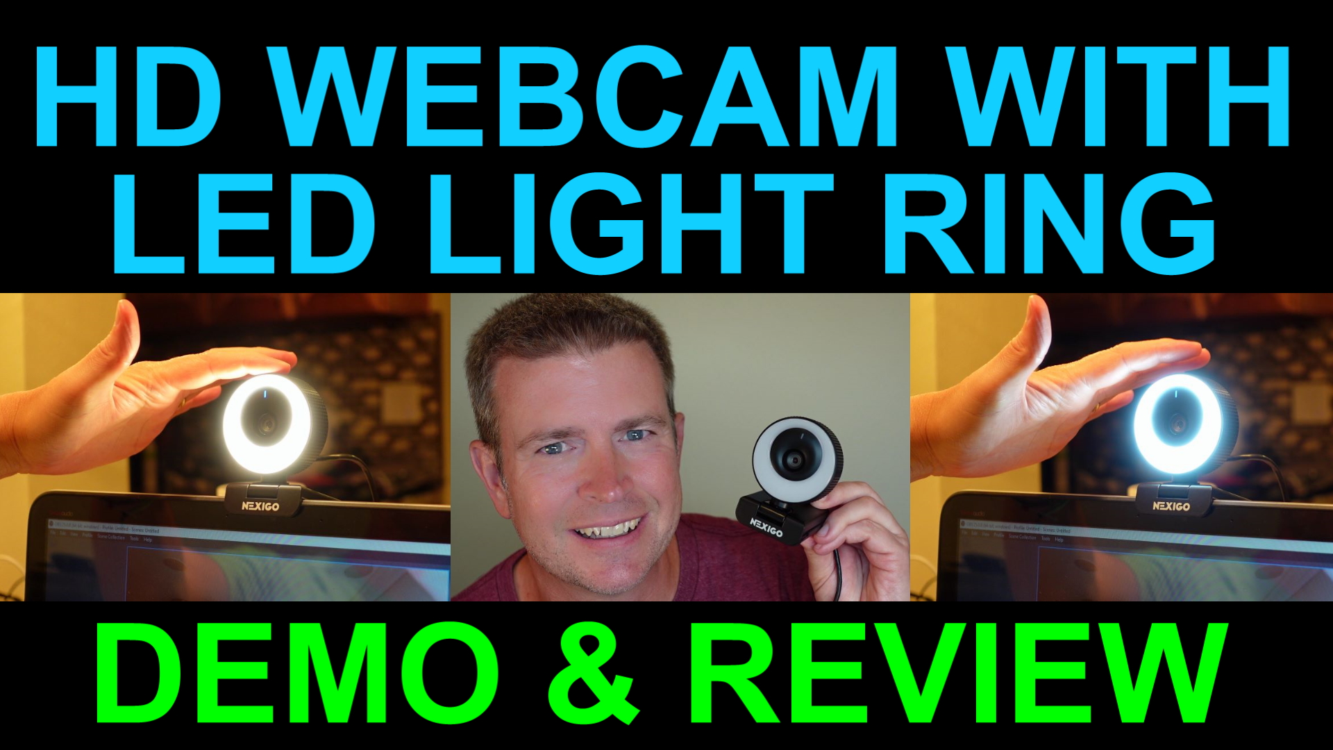 Watch Demo Review Nexigo HD Webcam with LED Light Ring on Amazon Live
