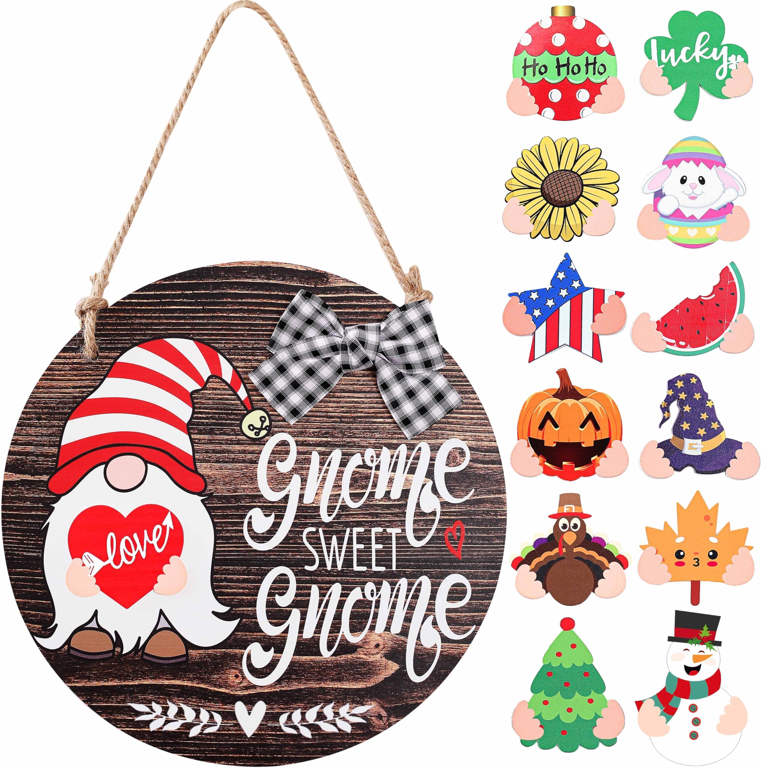 Amazon.com : Venicor Gnome Sign Decor - 8 x 12 Inches - Aluminum ...