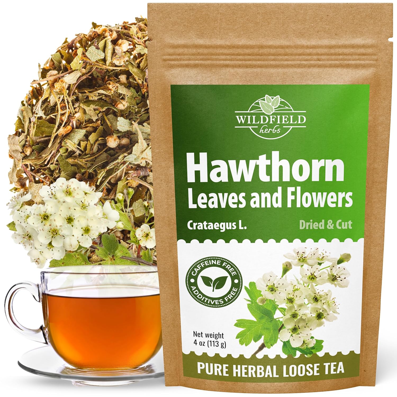 Amazon.com : 4 oz. Hawthorn Tea Hawthorne Leaf and Flower Herbal Tea ...
