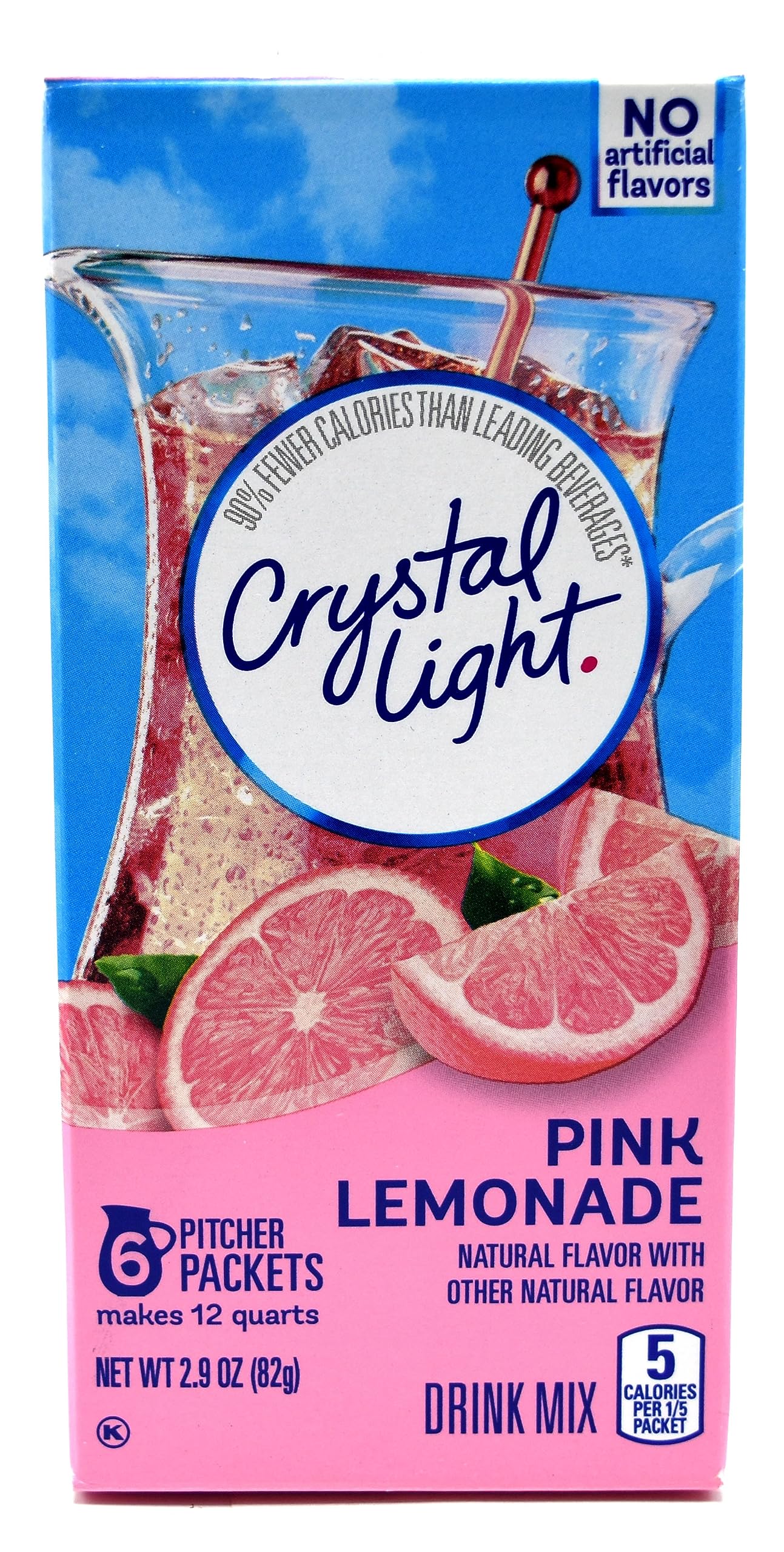 Amazon.com : Crystal Light Natural Pink Lemonade Drink Mix, 12 QT (Pack ...