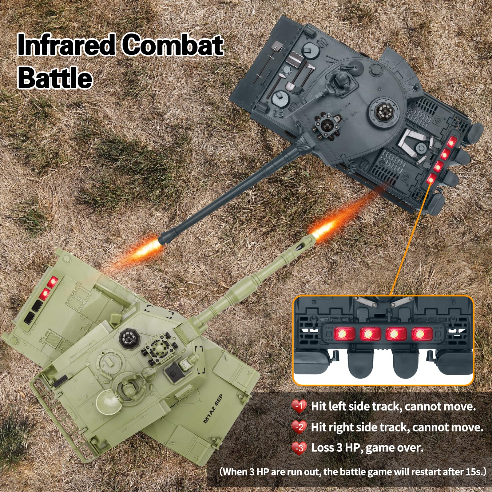 Snapklik.com : 1/28 RC Battle Tank Set Remote Control M1A2 American&WW2 ...