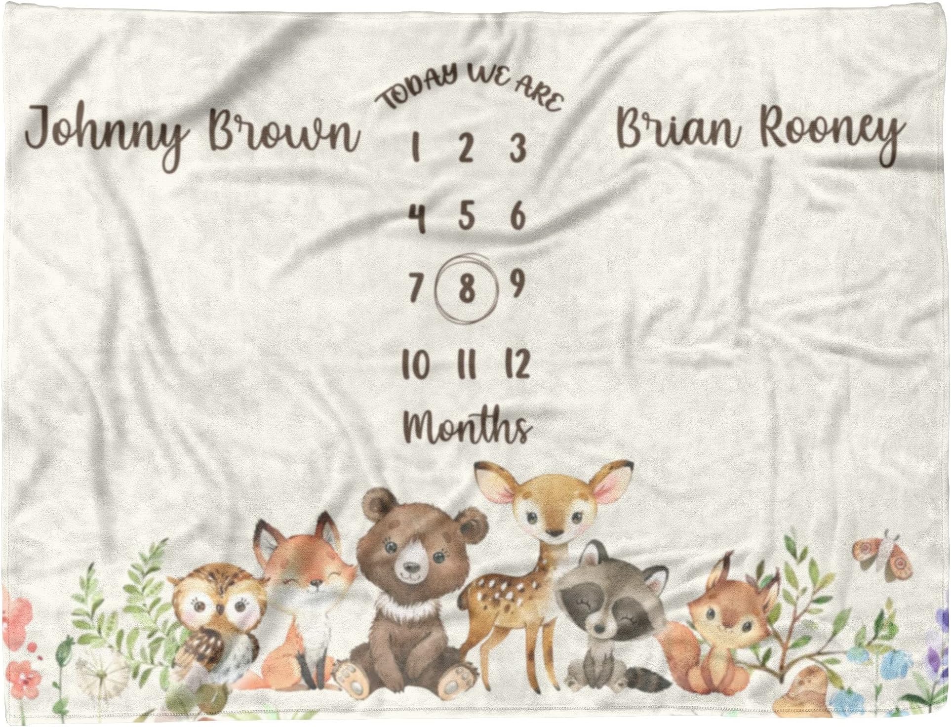Amazon.com: MDPrints Personalized Twin Milestone Blanket, Custom ...