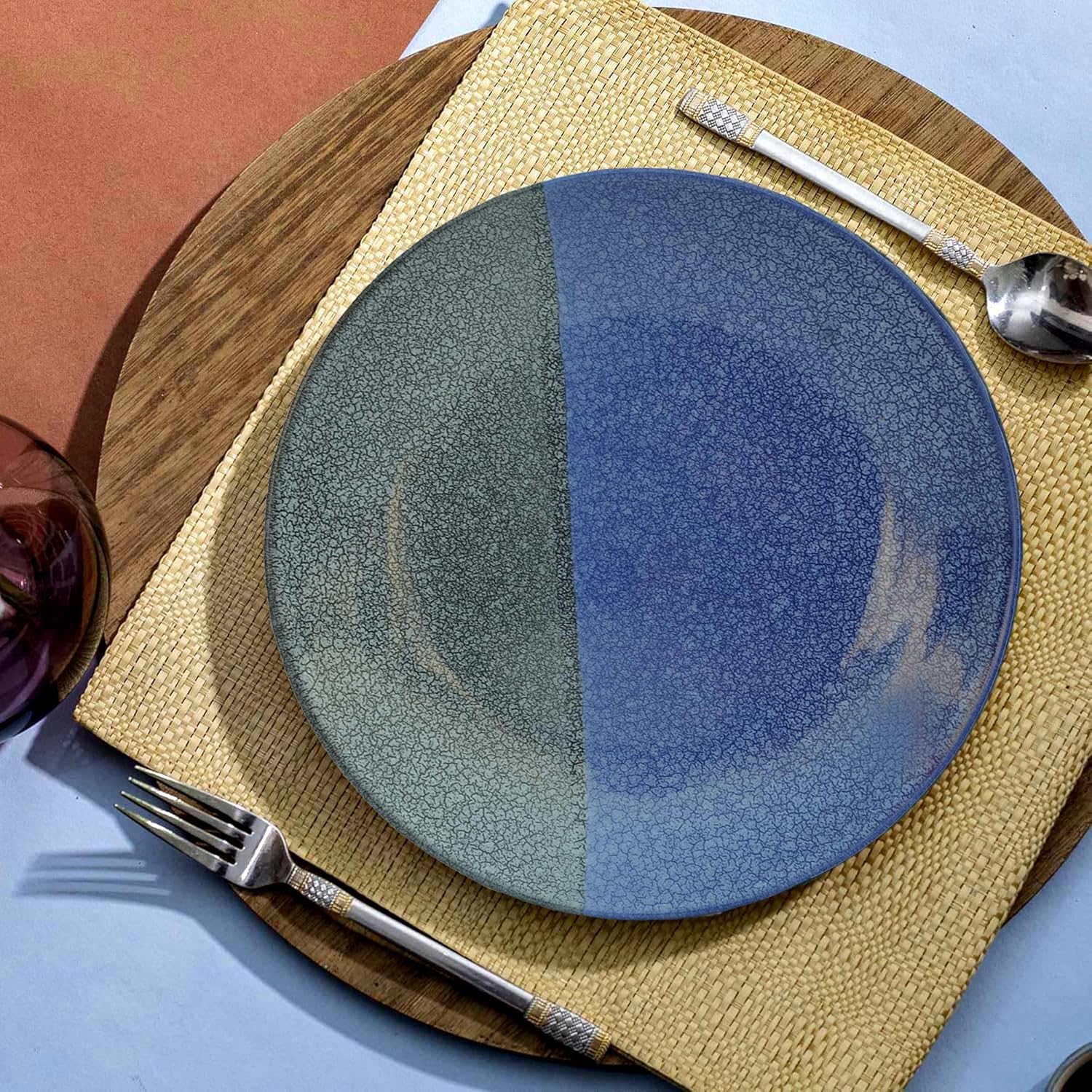 STERLING STAR ST Ceramic Handcrafted Blue & Black Texture Print ...