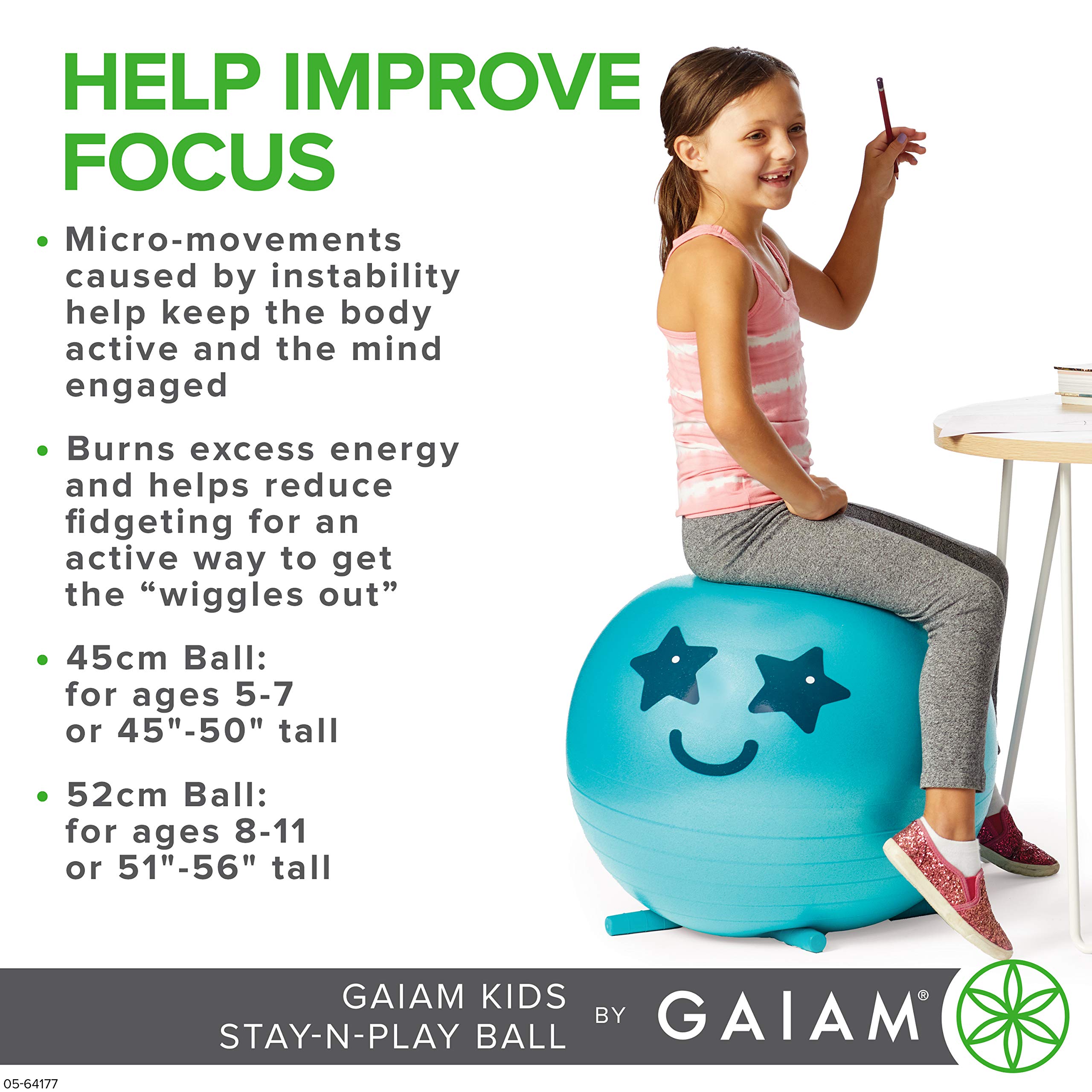 Snapklik.com : Gaiam Kids Stay-N-Play Childrens Balance Ball - Flexible ...