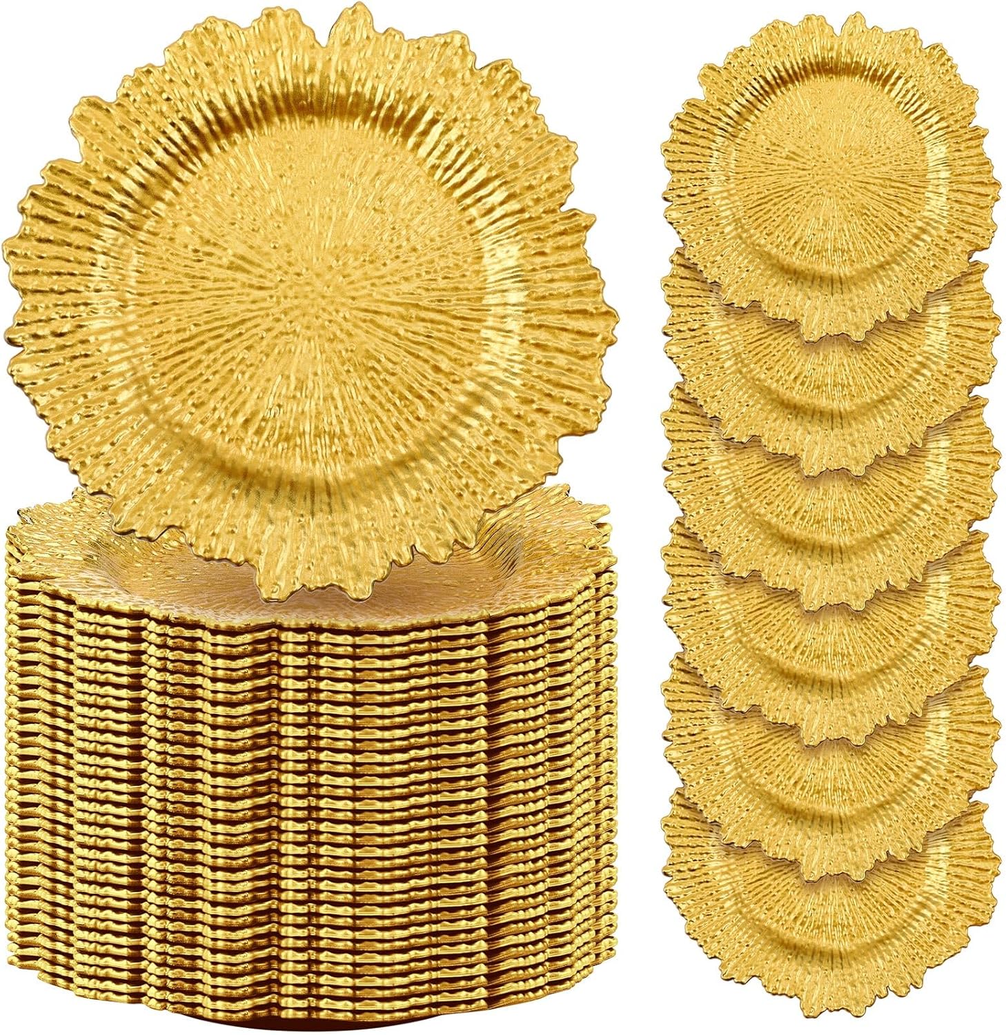 Amazon.com | Tanlade 100 Pcs Reef Charger Plates Bulk 13 Inch Plastic ...