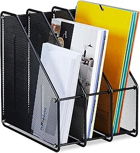 Amazon.com: Relaxdays Magazine File, A4, 3 Compartments, Mesh Design ...