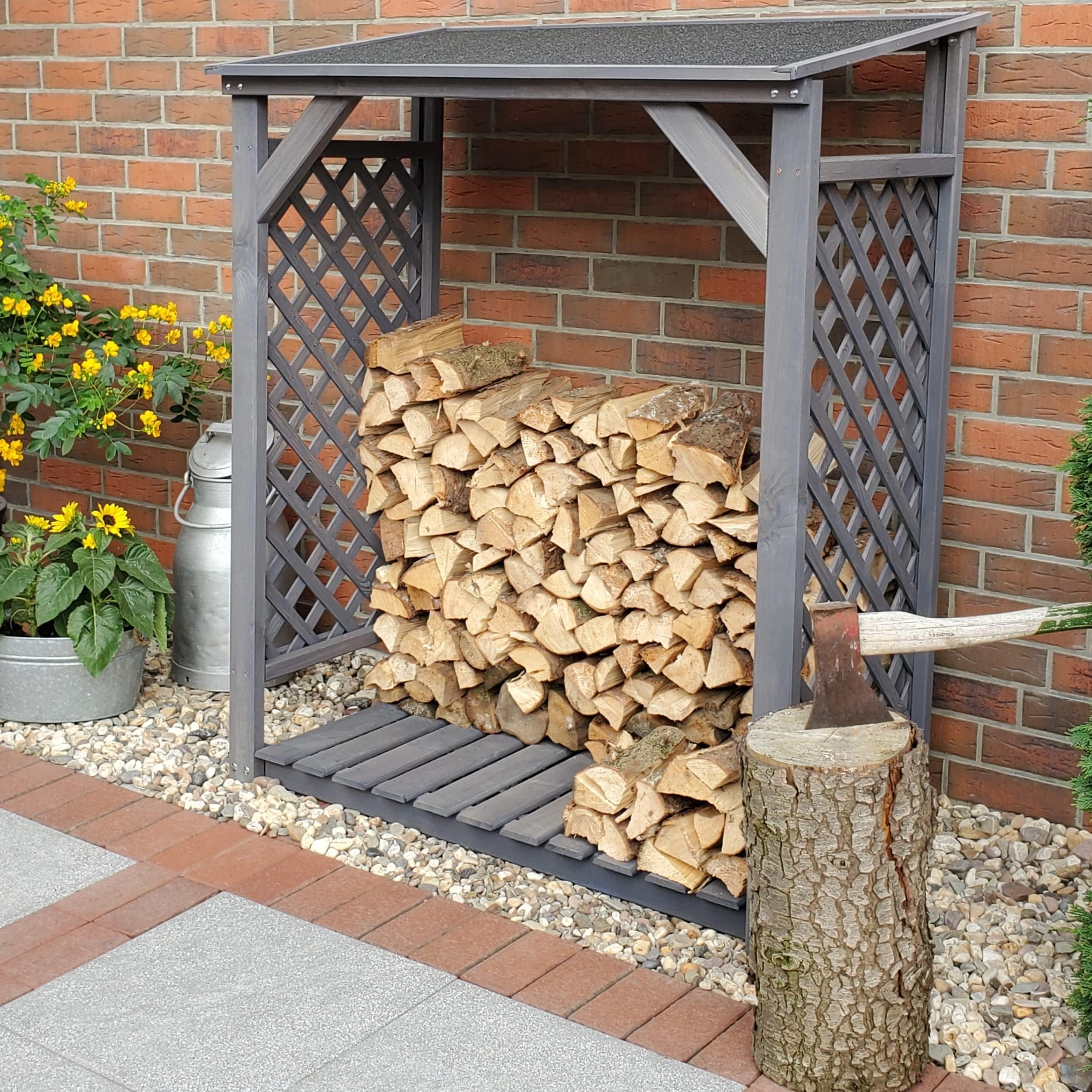 Rowlinson Narrow Log Store Pressure Treated Timber : Amazon.co.uk: Garden