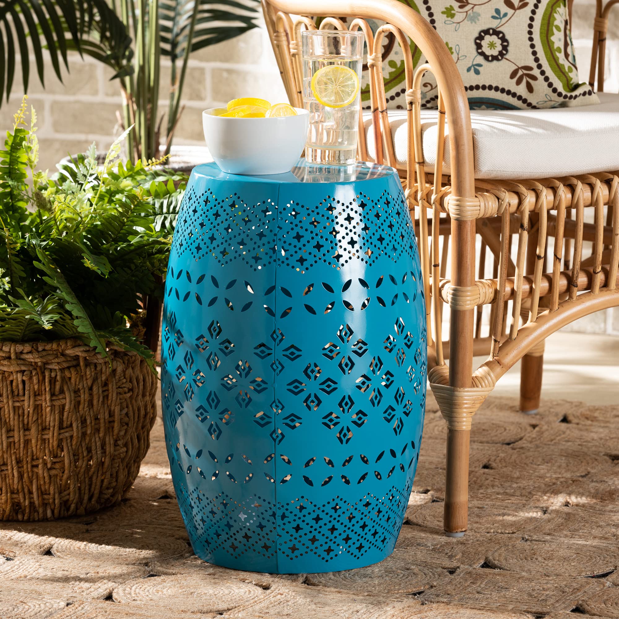 Snapklik.com : Lavinia Modern And Contemporary Blue Finished Metal ...