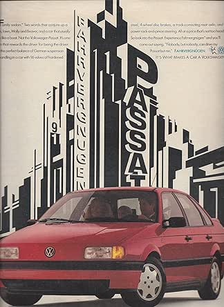 Amazon.com: MAGAZINE ADVERTISEMENT For 1991 Red Volkswagen Passat ...