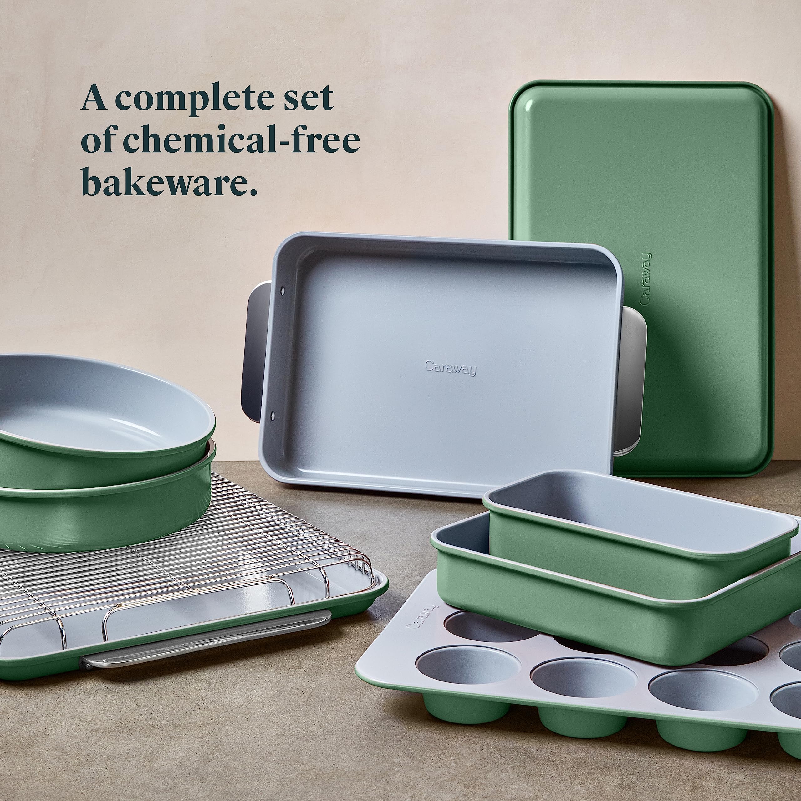 Snapklik.com : Caraway Nonstick Ceramic Bakeware Set