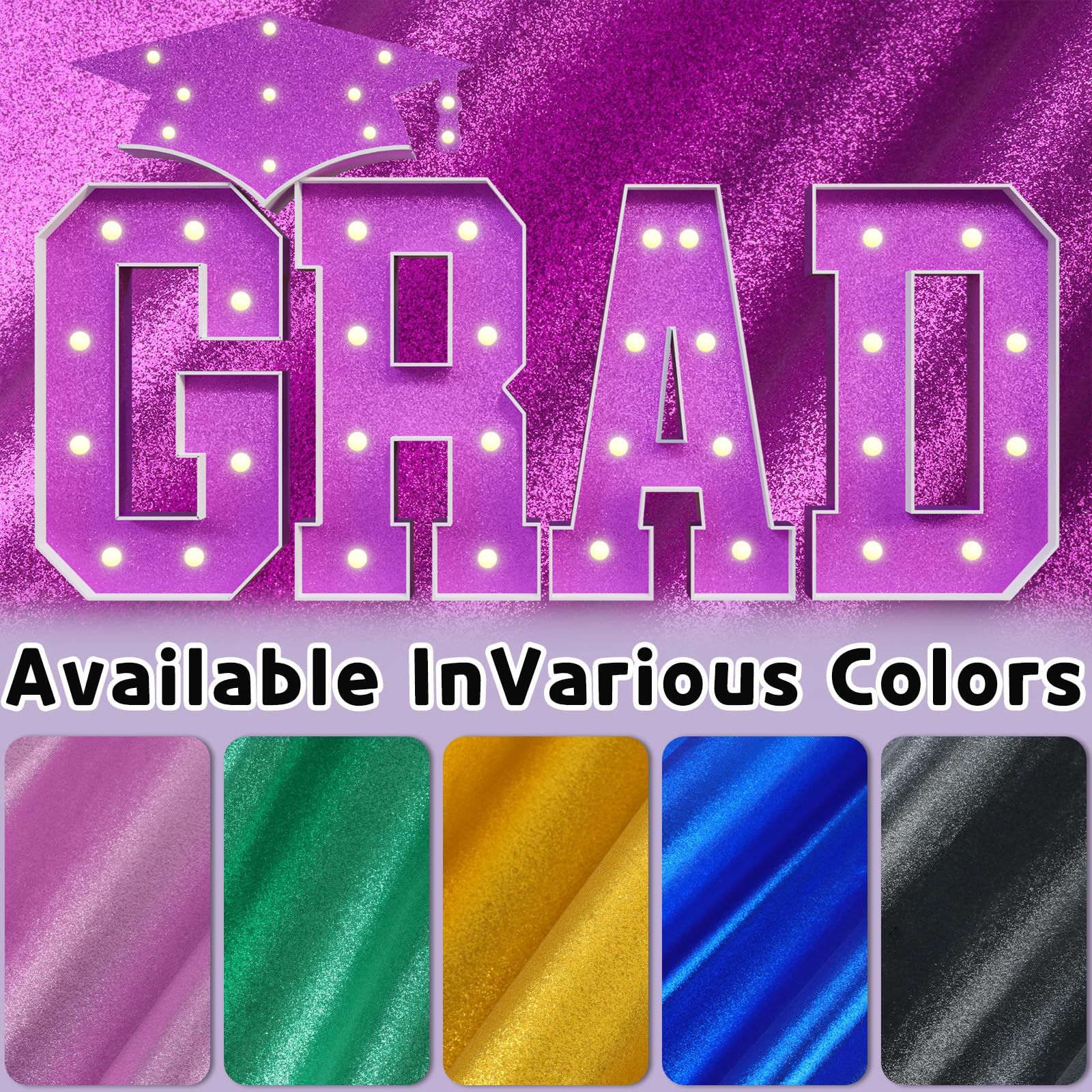 Snapklik.com : Imprsv Graduation Decorations 2024 Purple Letters: 2.3FT ...
