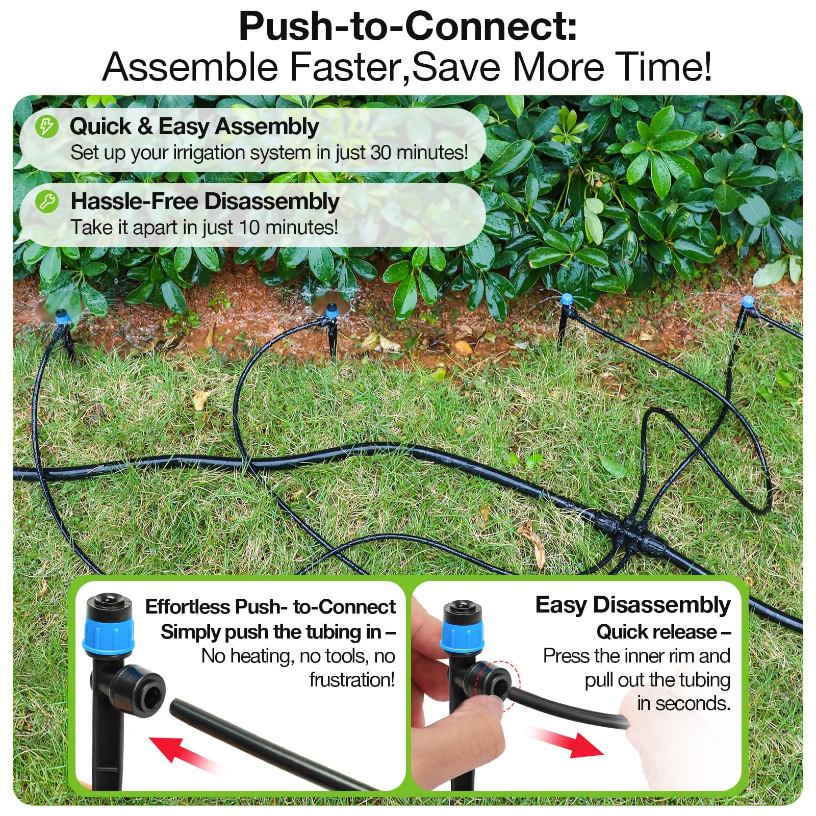 Snapklik.com : MIXC Quick Connector Drip Emitters For 1/4" Tubing ...
